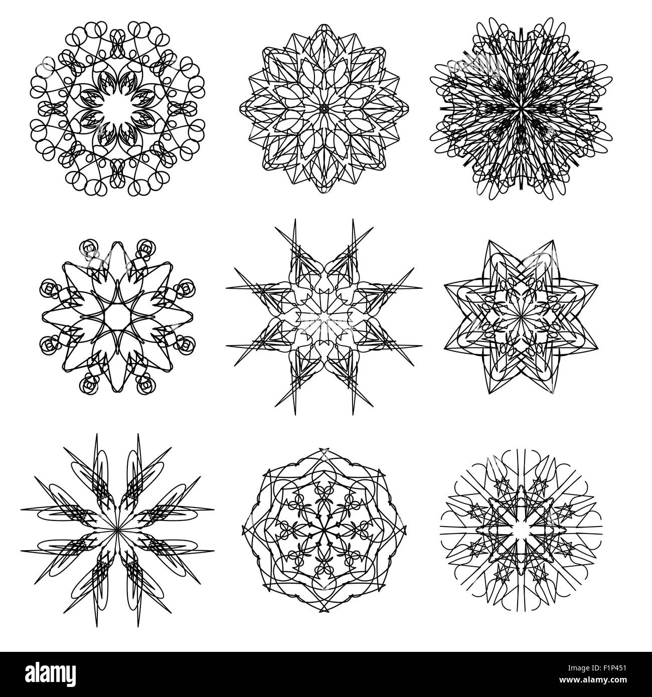 Round Ornamental Geometric Pattern Stock Vector Image & Art - Alamy