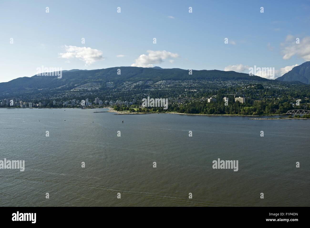 Aerial Photo of North Vancouver, British Columbia, Canada. Strait of ...