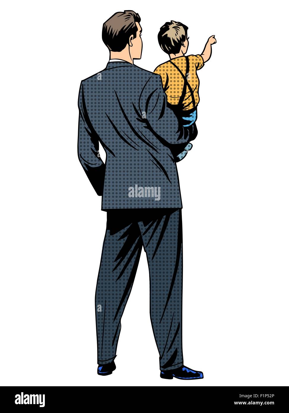 Dad son back child family Stock Vector Image & Art - Alamy