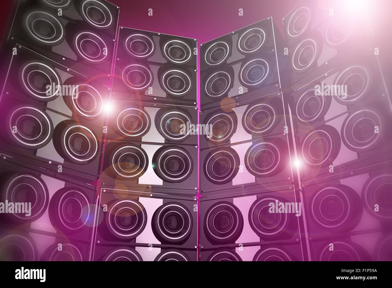 Pinky and Flashy Disco Party Background - 3D Rendered Speakers Wall ...