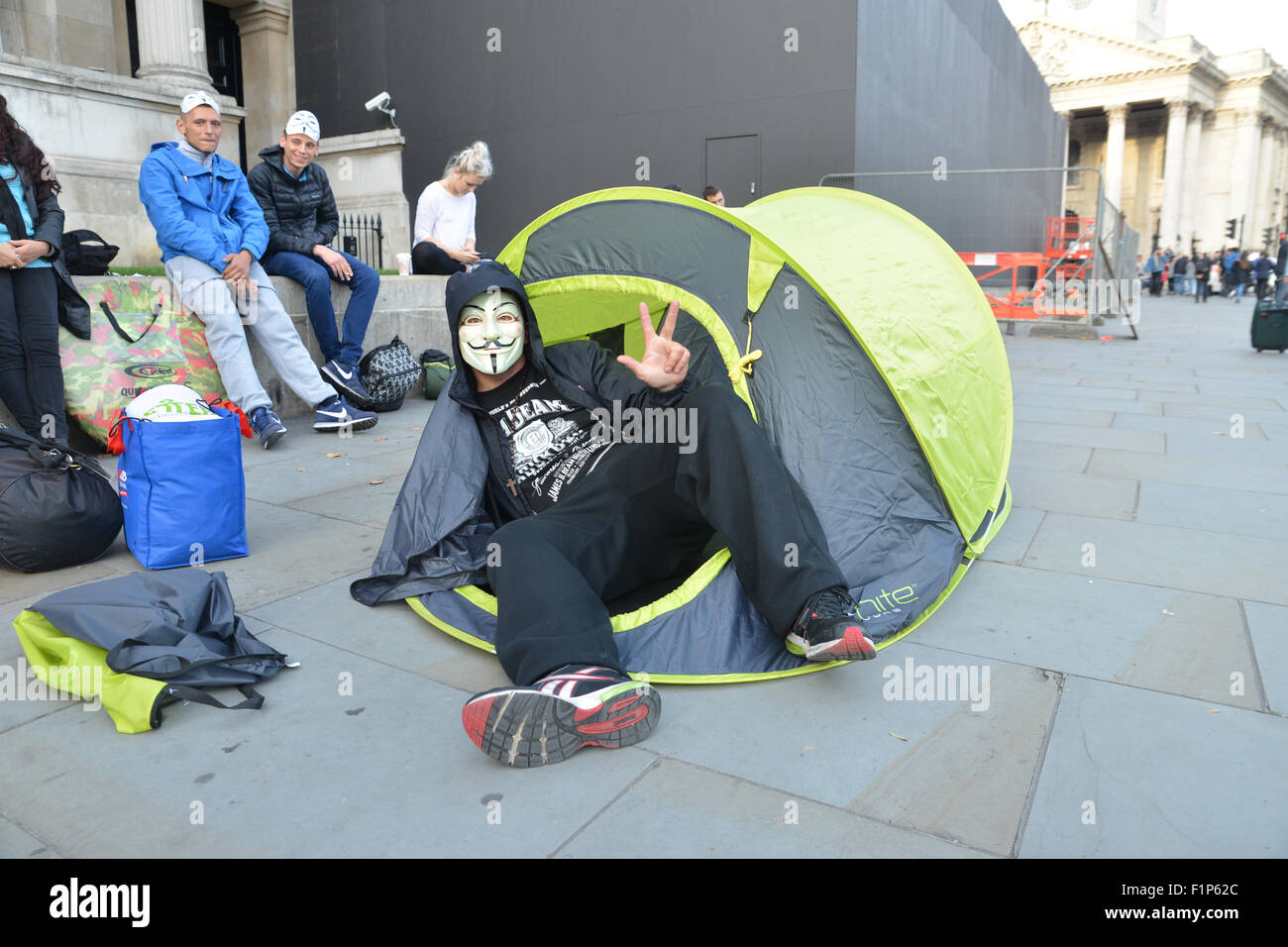 Tents for the homeless demonstration Trafalgar Square London 2015 Stock ...