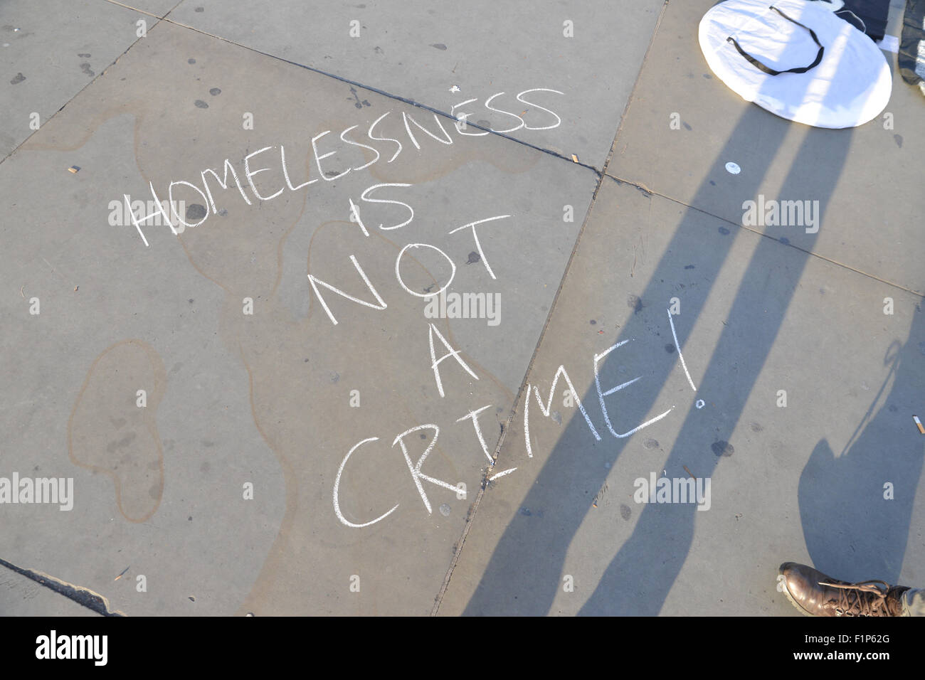Tents for the homeless demonstration Trafalgar Square London 2015 Stock ...
