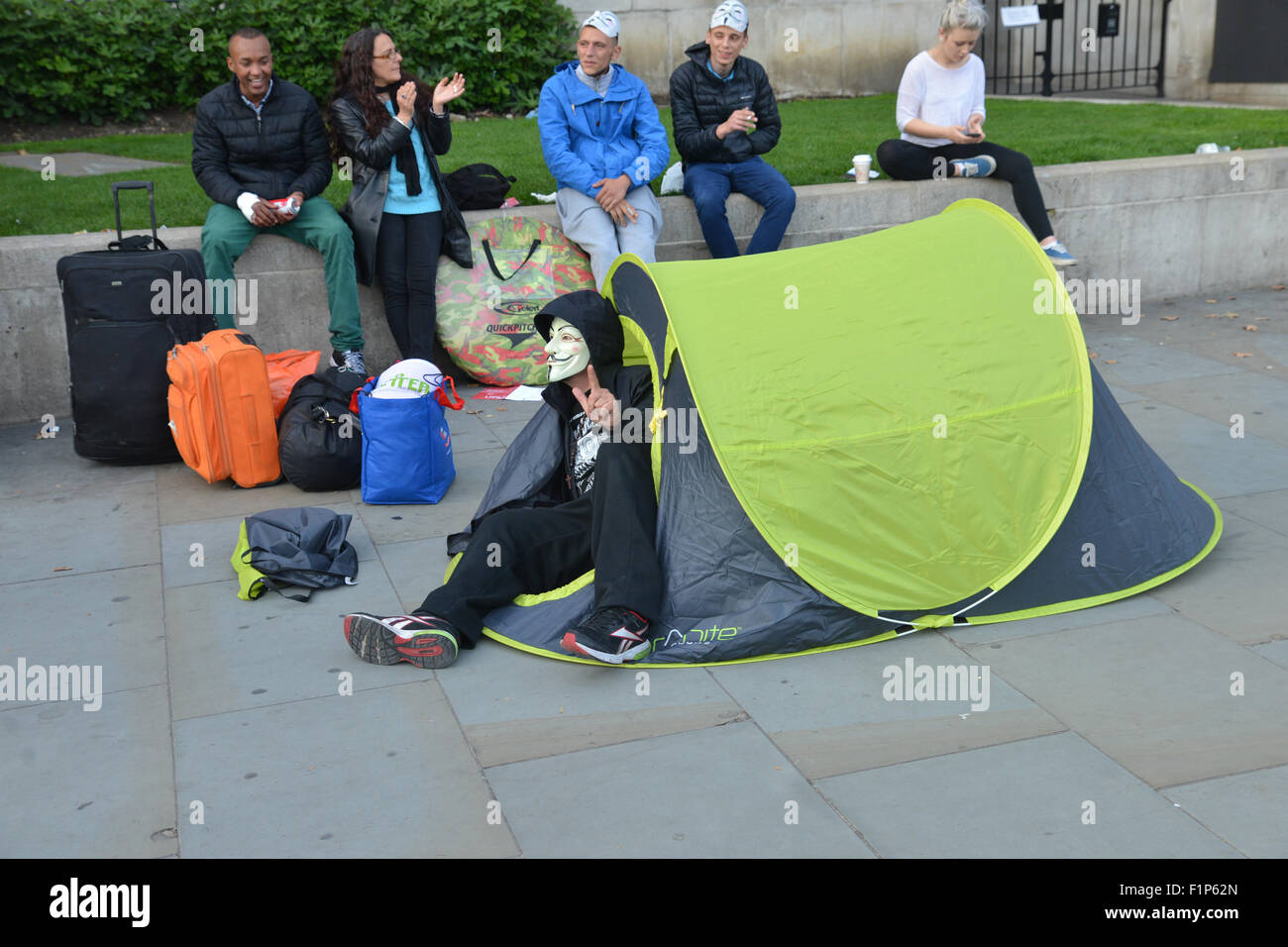 Tents for the homeless demonstration Trafalgar Square London 2015 Stock ...