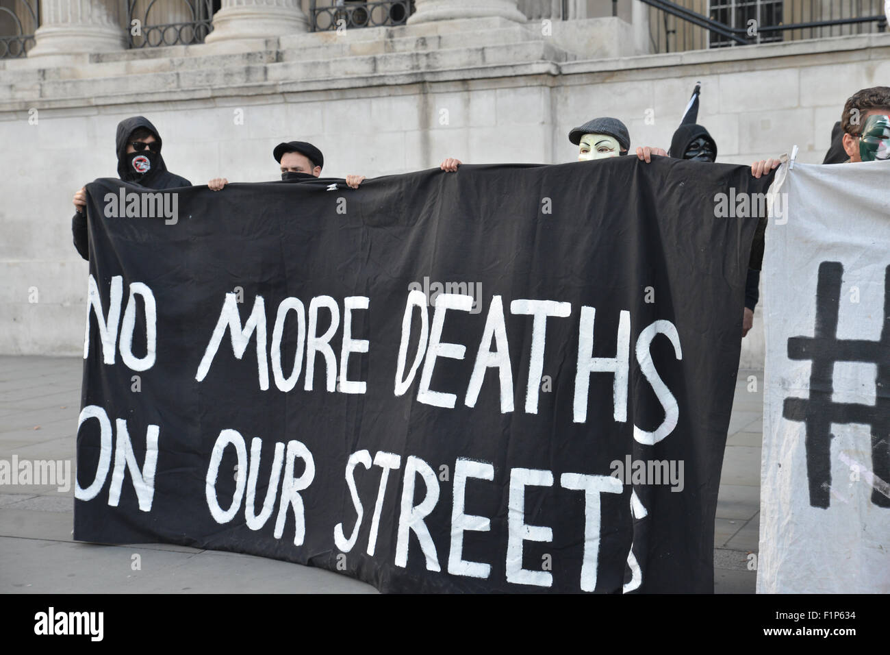 Tents for the homeless demonstration Trafalgar Square London 2015 Stock ...