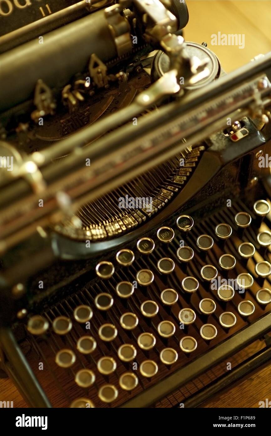 Old Typewriter Machine - Retro / Vintage Typewriter. Vertical Photo ...