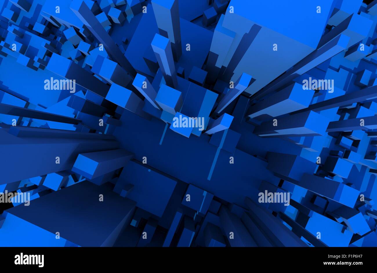 Blue Blocks Abstract Background - 3D Render Illustration Stock Photo ...