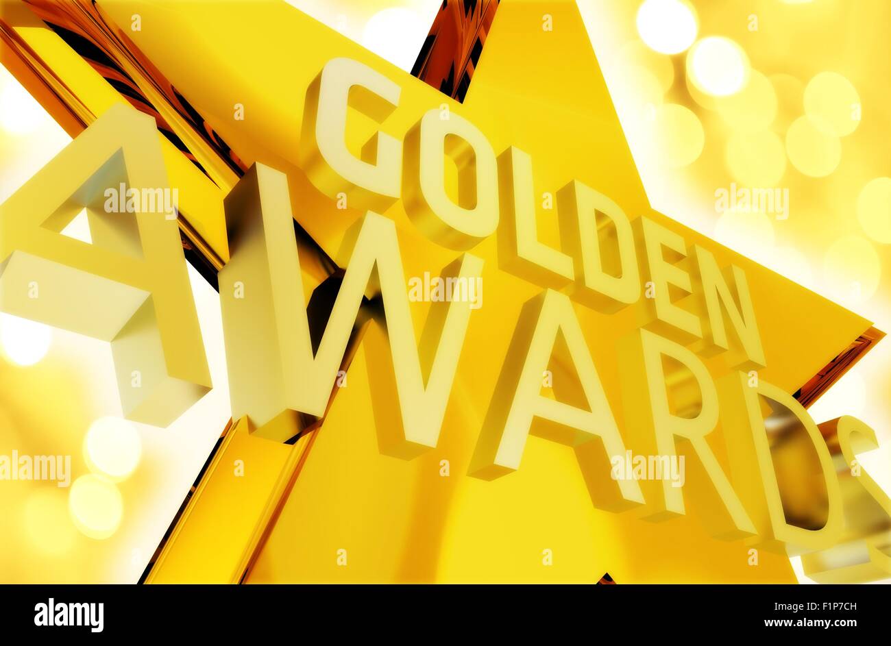 Golden Awards Ceremony Intro Illustration. Large Golden Star with Words ...