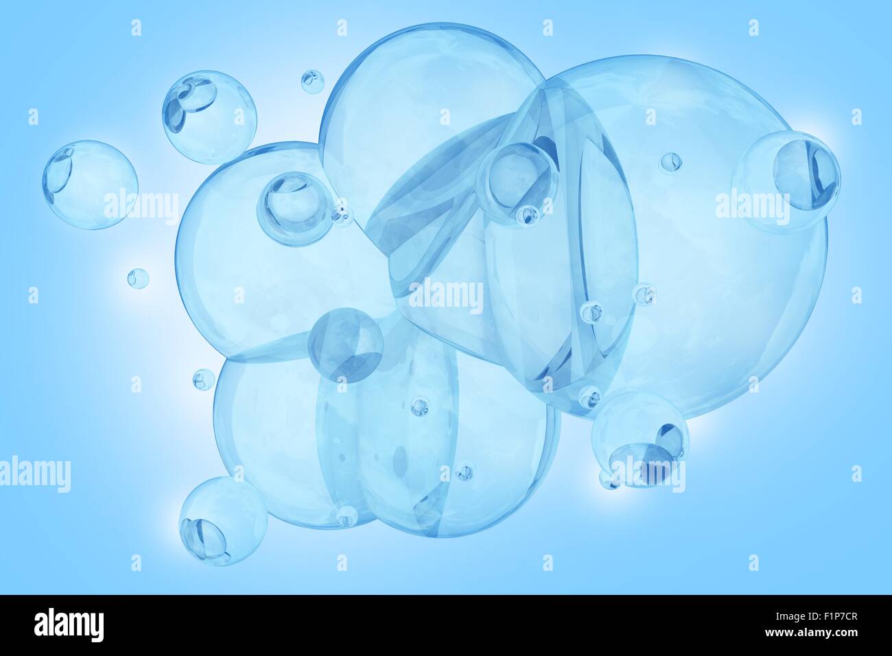Cool Blue Bubbles Backlite - Baby Blue Air Bubbles Background. 3D ...