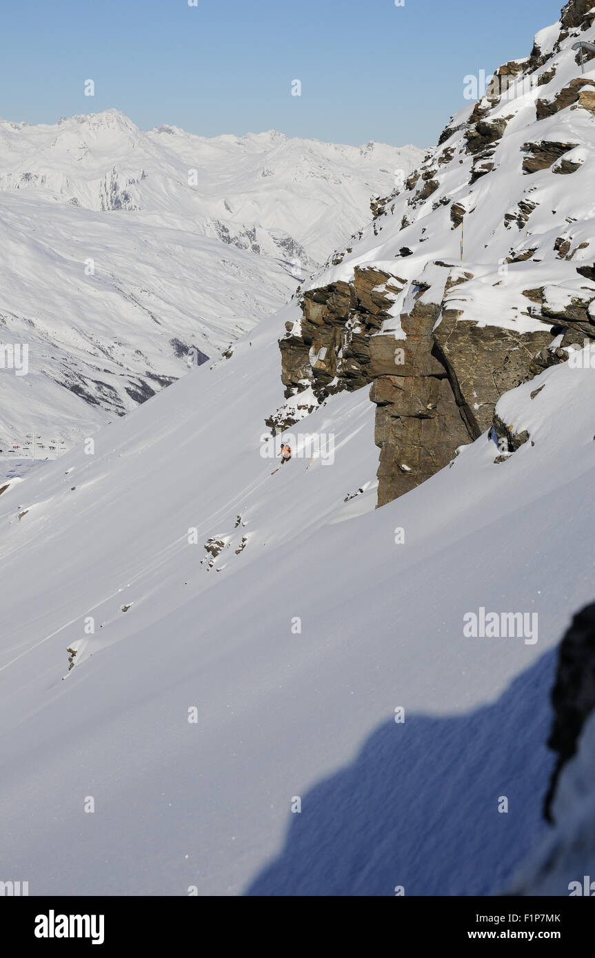 A telemark skier in Val Thorens France Stock Photo - Alamy