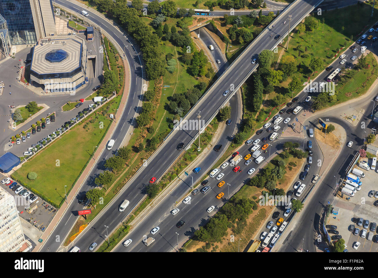 Road junction in Istanbul.View from the Tower of Istanbul Sapphire ...