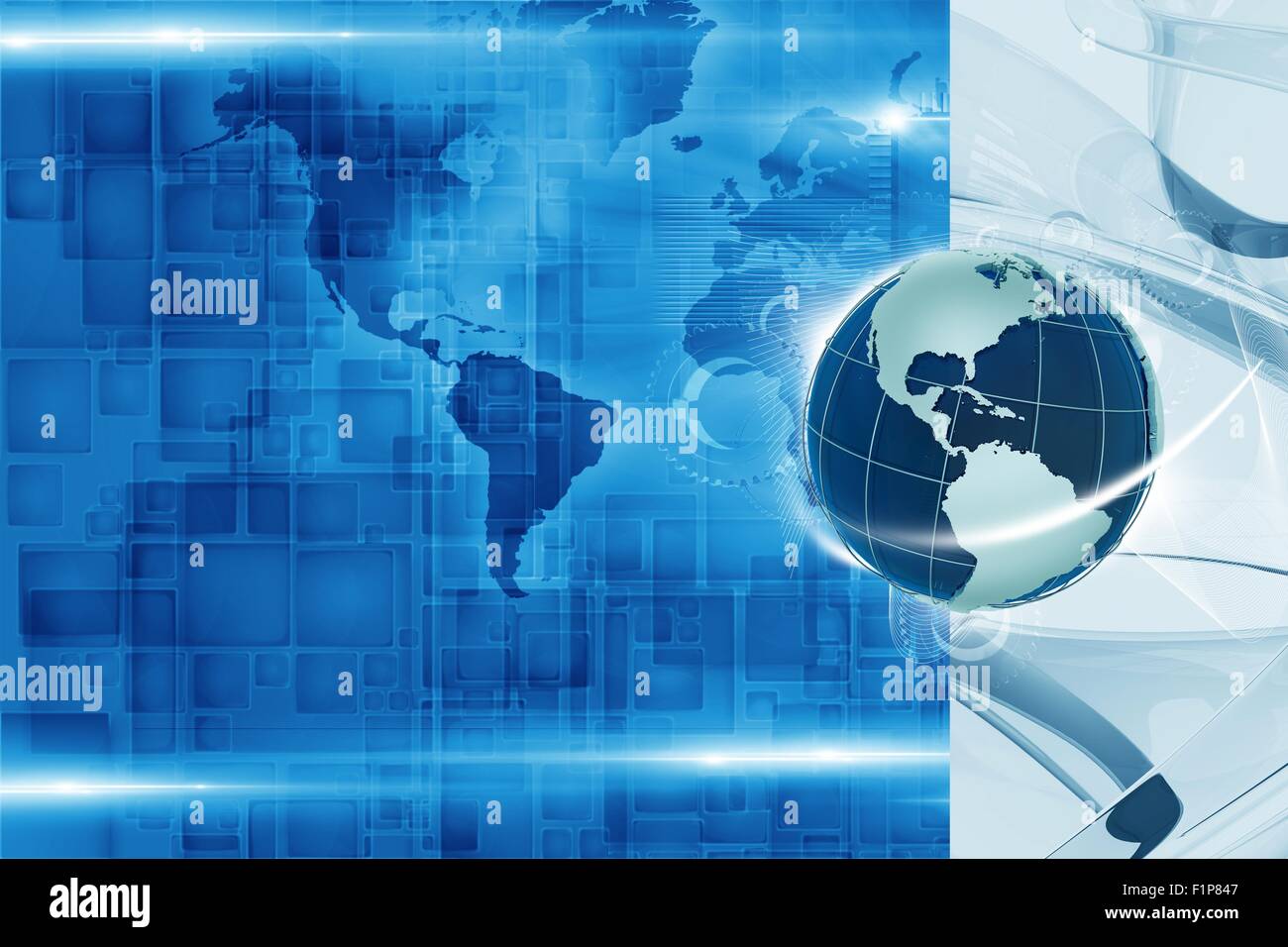 Global Tech Background - Blue Hi-Tech Global Technology Background ...