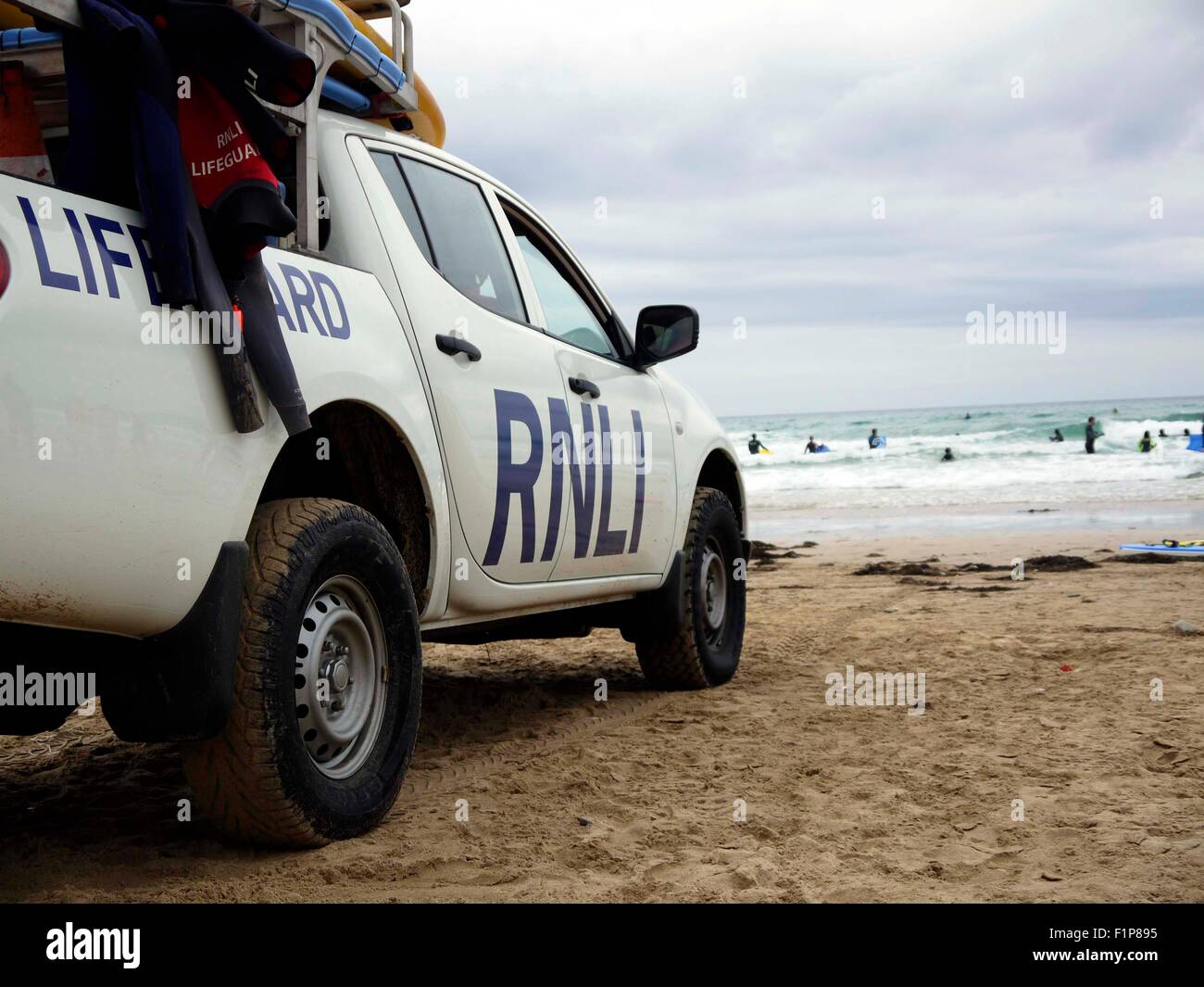 Rnli van lifeguards watch surfers hi-res stock photography and images ...
