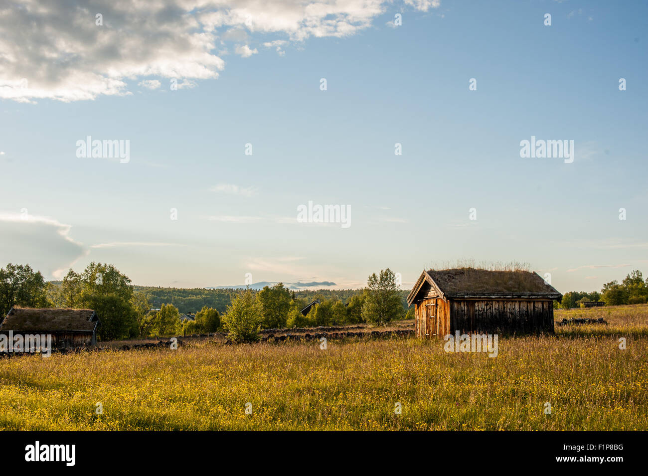 Image of an old farm house used for storing hay Stock Photo - Alamy