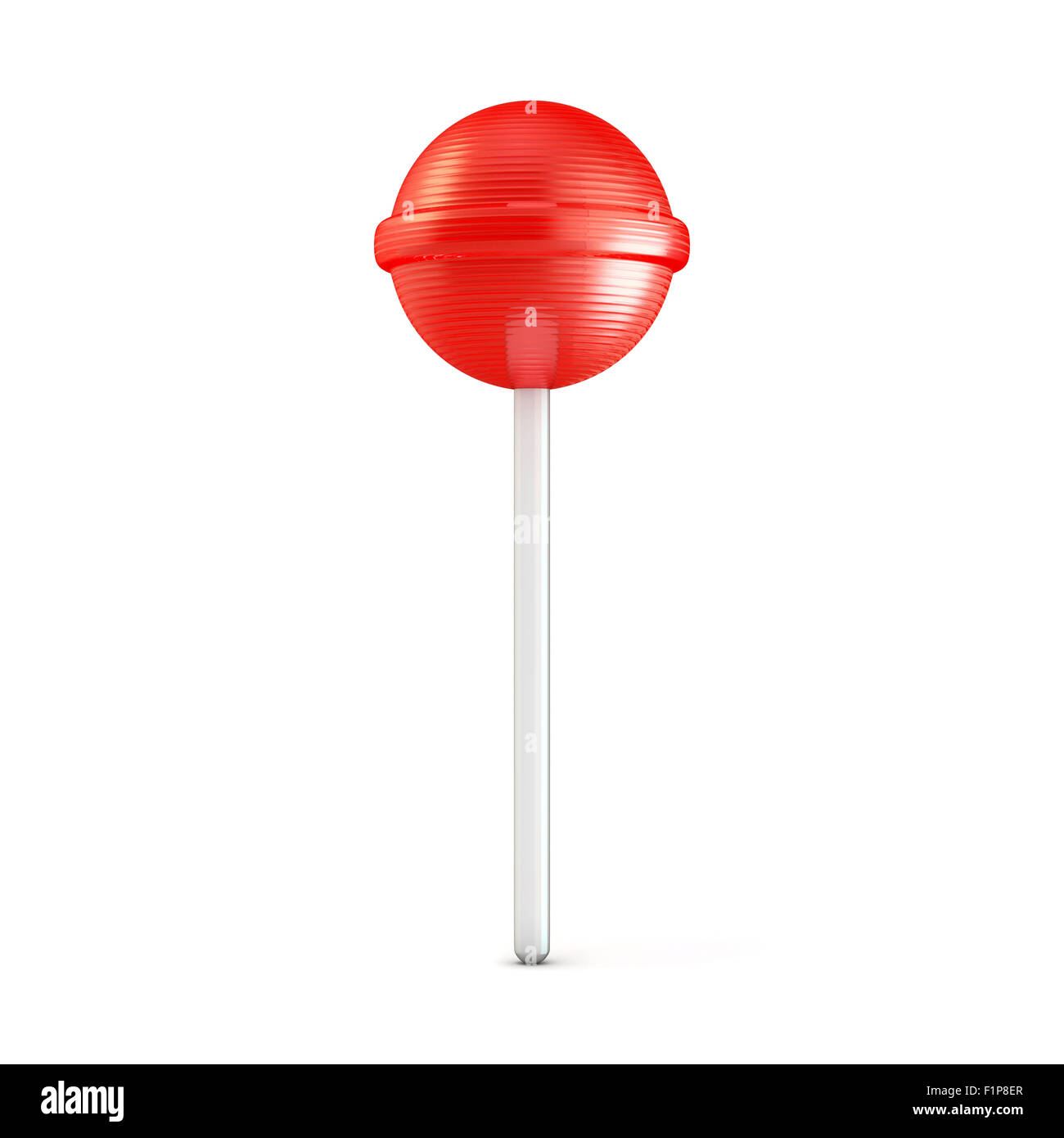 Single red lollipop. 3D render illustration isolated on white ...