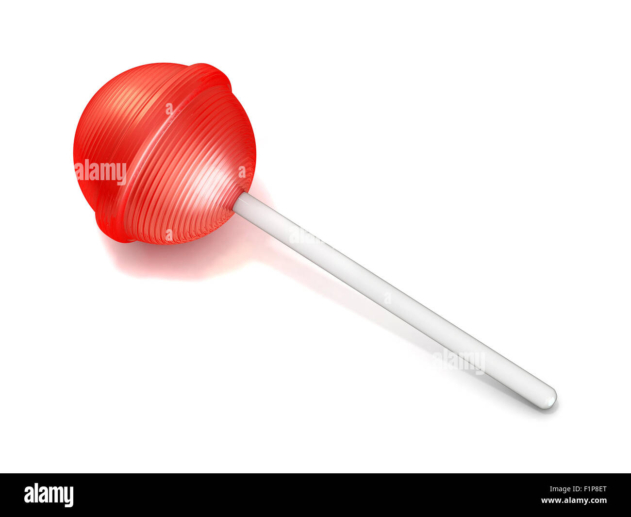 Single red lollipop. 3D render illustration isolated on white ...