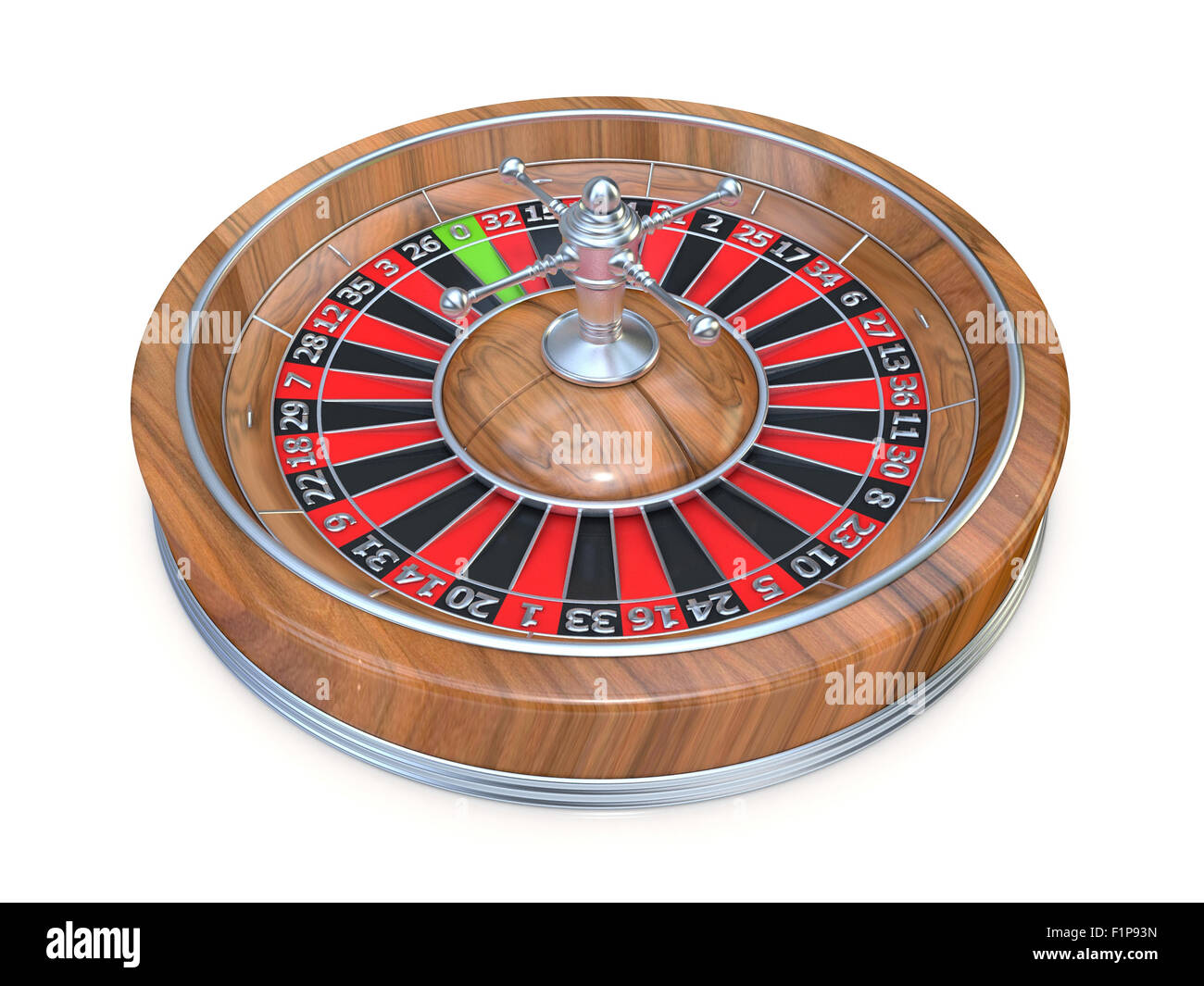 Roulette wheel. Side view. 3D render illustration isolated on white ...