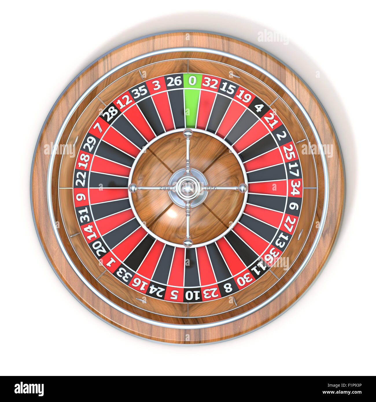 Roulette wheel. Top view. 3D render illustration isolated on white ...