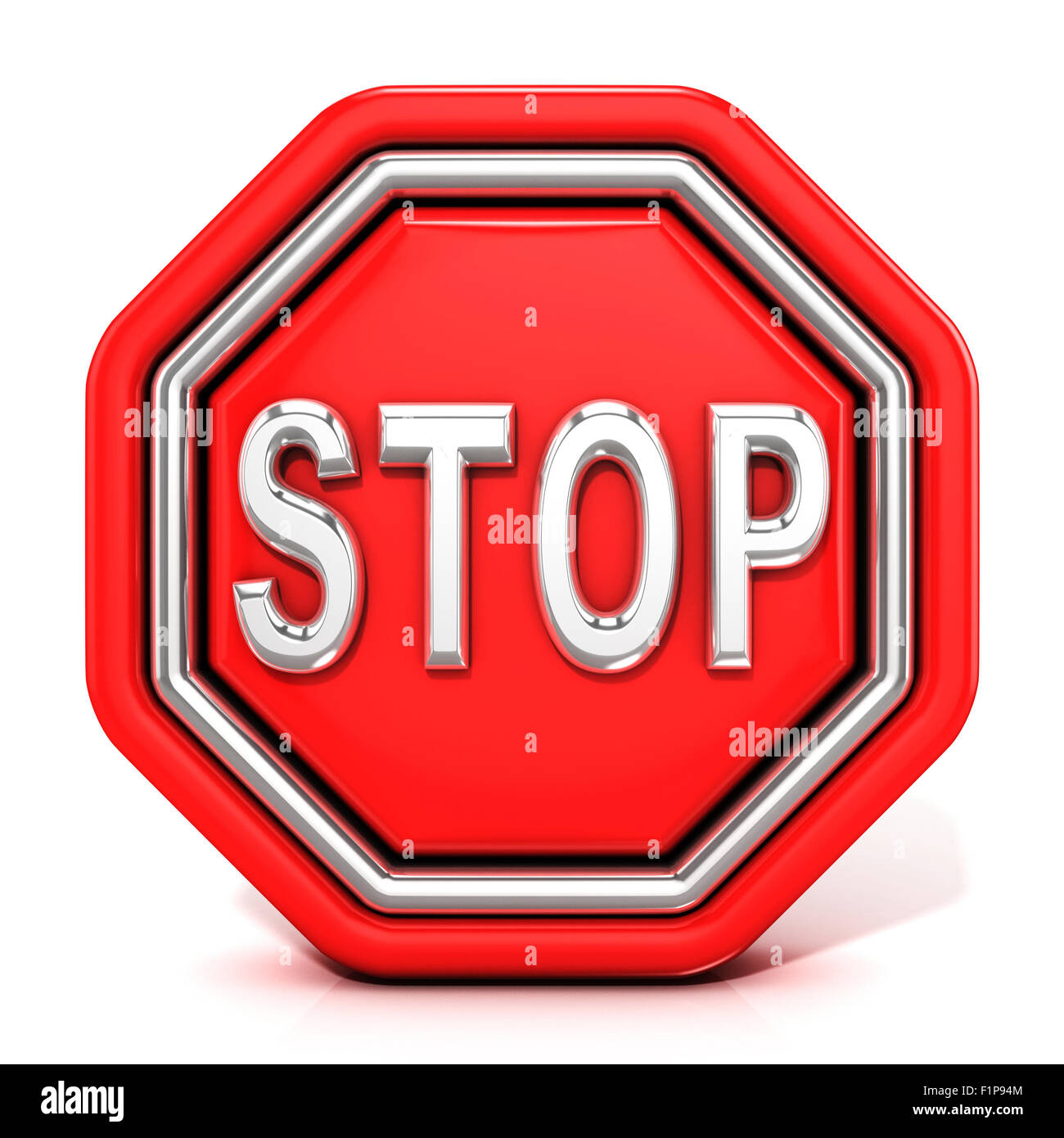 Stop sign. 3D render, isolated on white background. Front view Stock ...