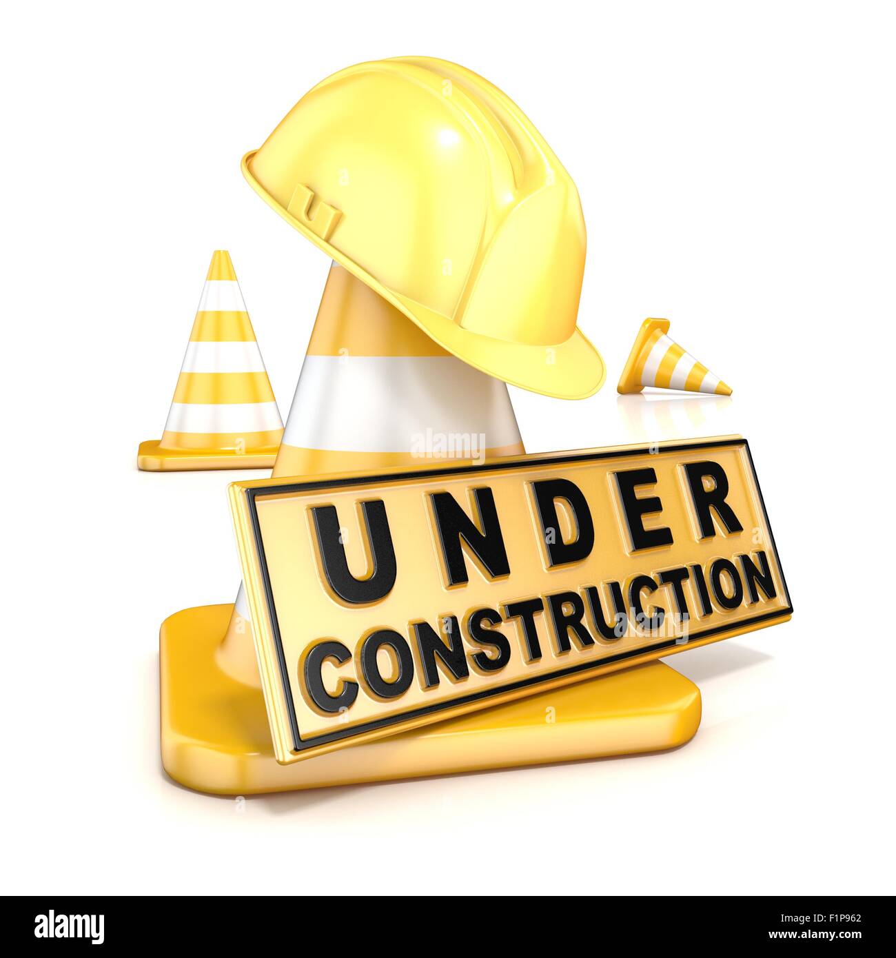 Under construction sign. 3D render illustration Stock Photo - Alamy