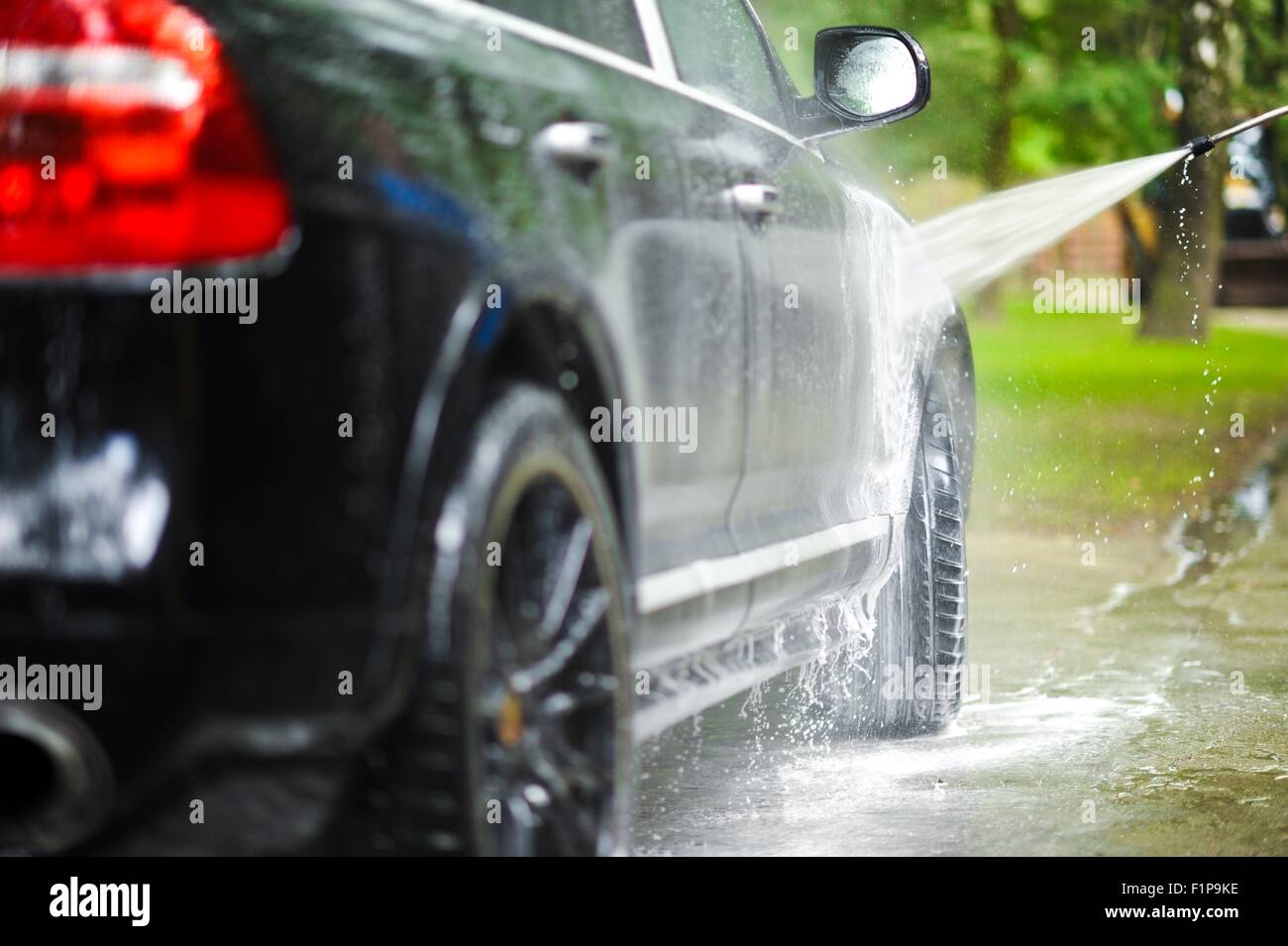Car Washing on Back Yard. Transportation Photo Collection Stock Photo ...