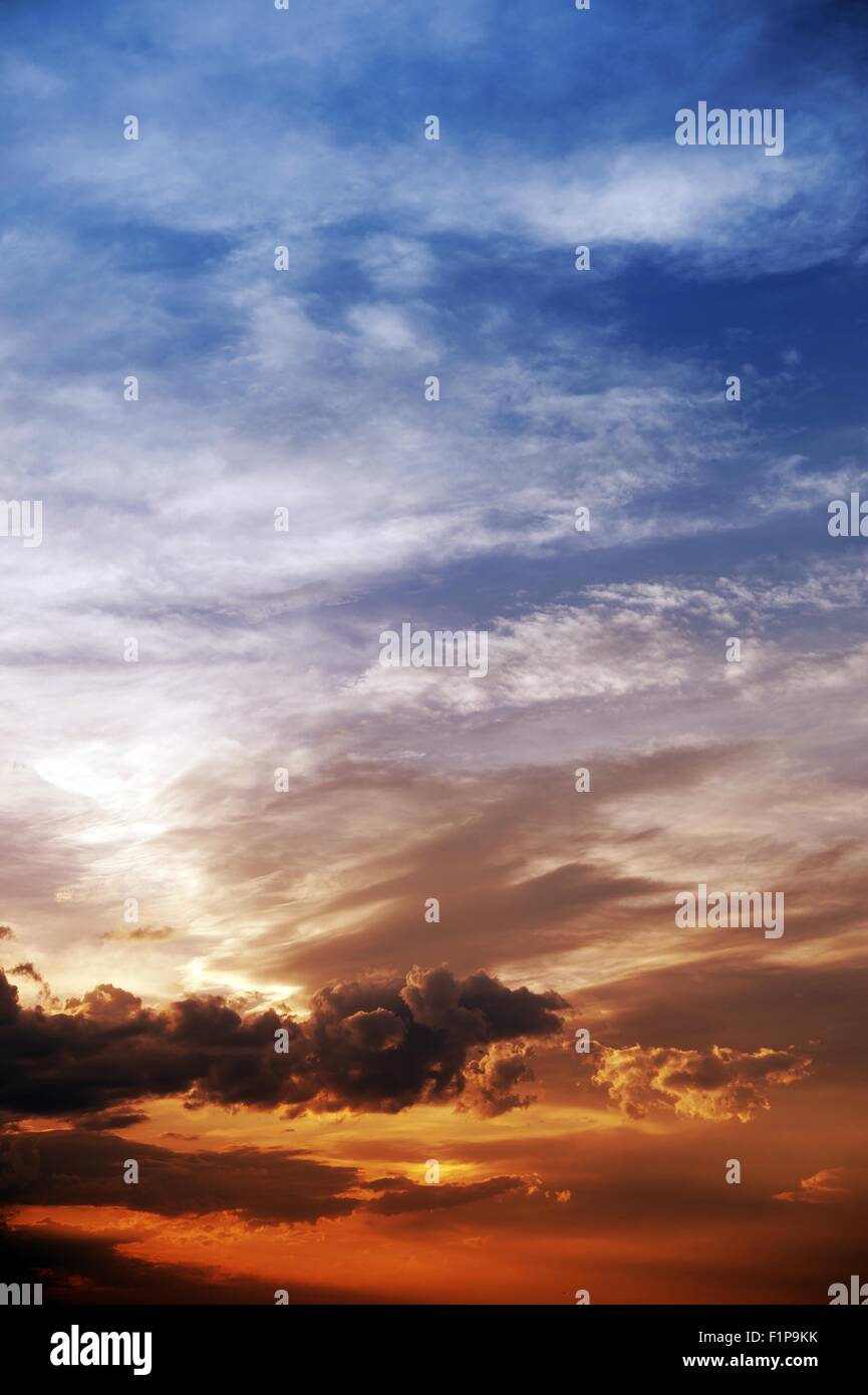 Colorful Sunset Sky Vertical Photo Background. Summer Sunset. Nature ...