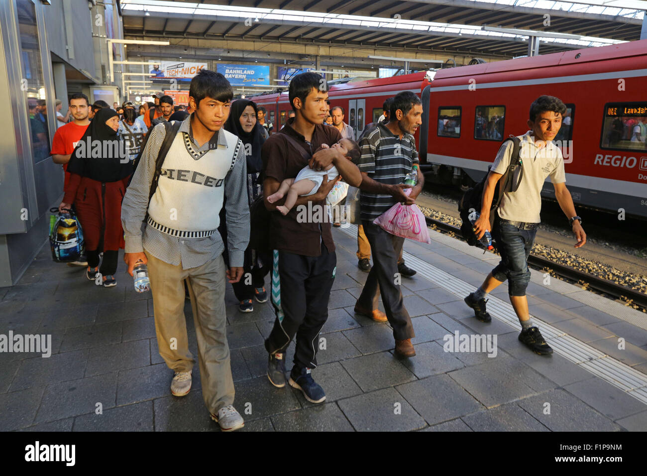 Migrants from Afghanistan arrive on a train from Budapest/Hungary at ...