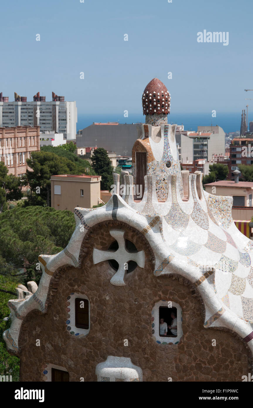 Top half of Casa del Guarda, Parc Guell, Monumental Zone, Barcelona ...