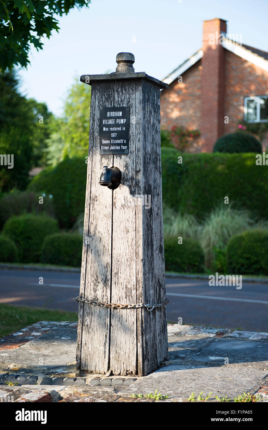 The communal water pump in the village of Birdham near Chichester ...