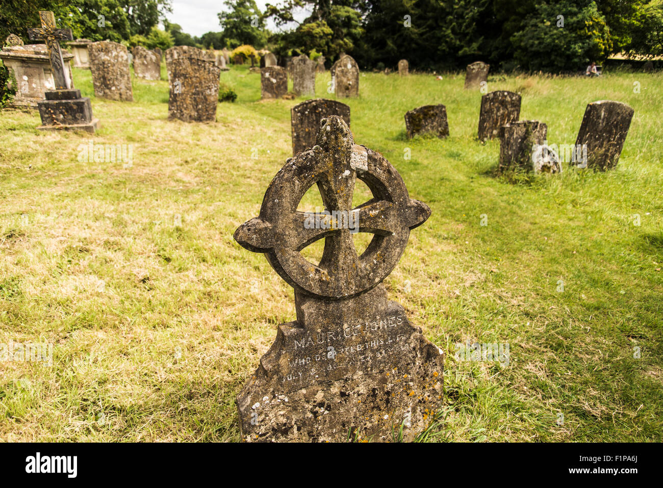 old historical cemetery in the churchyard in Corsham, UK Stock Photo ...