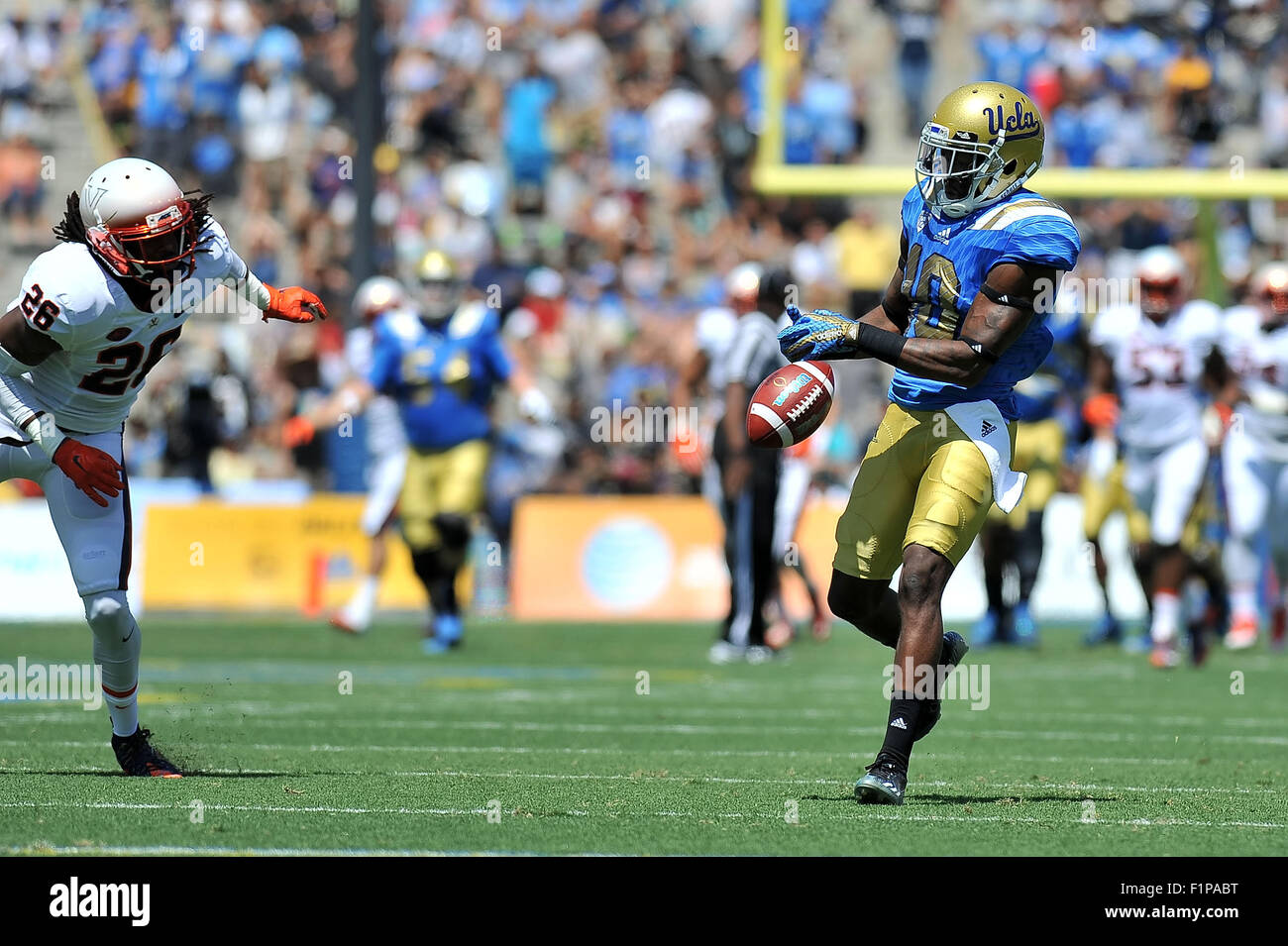 Pasadena, CA. 5th Sep, 2015. UCLA Bruins wide receiver Kenneth Walker ...