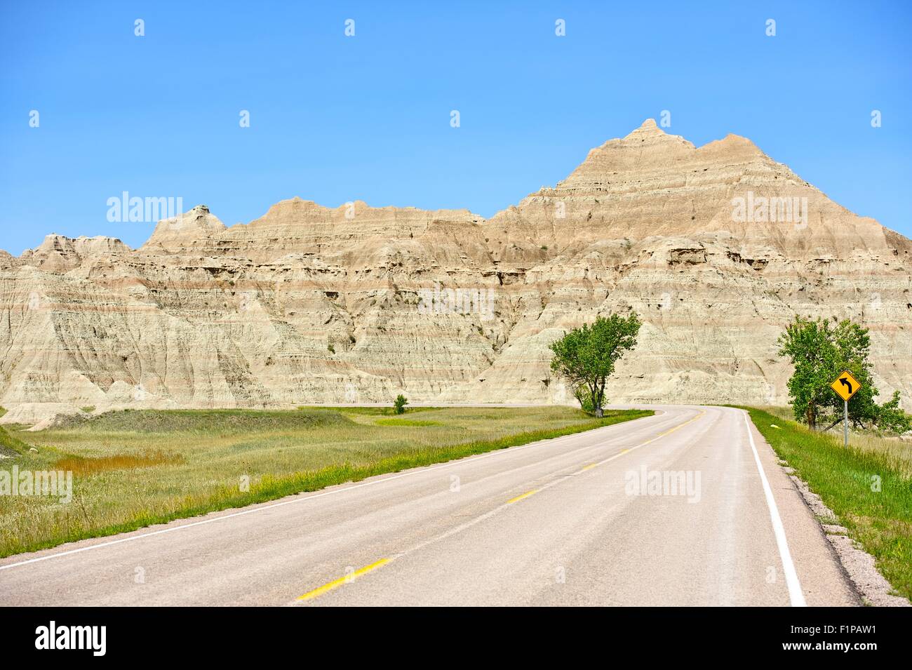 Road in Badlands National Park. Summer in the Badlands. Popular U.S ...