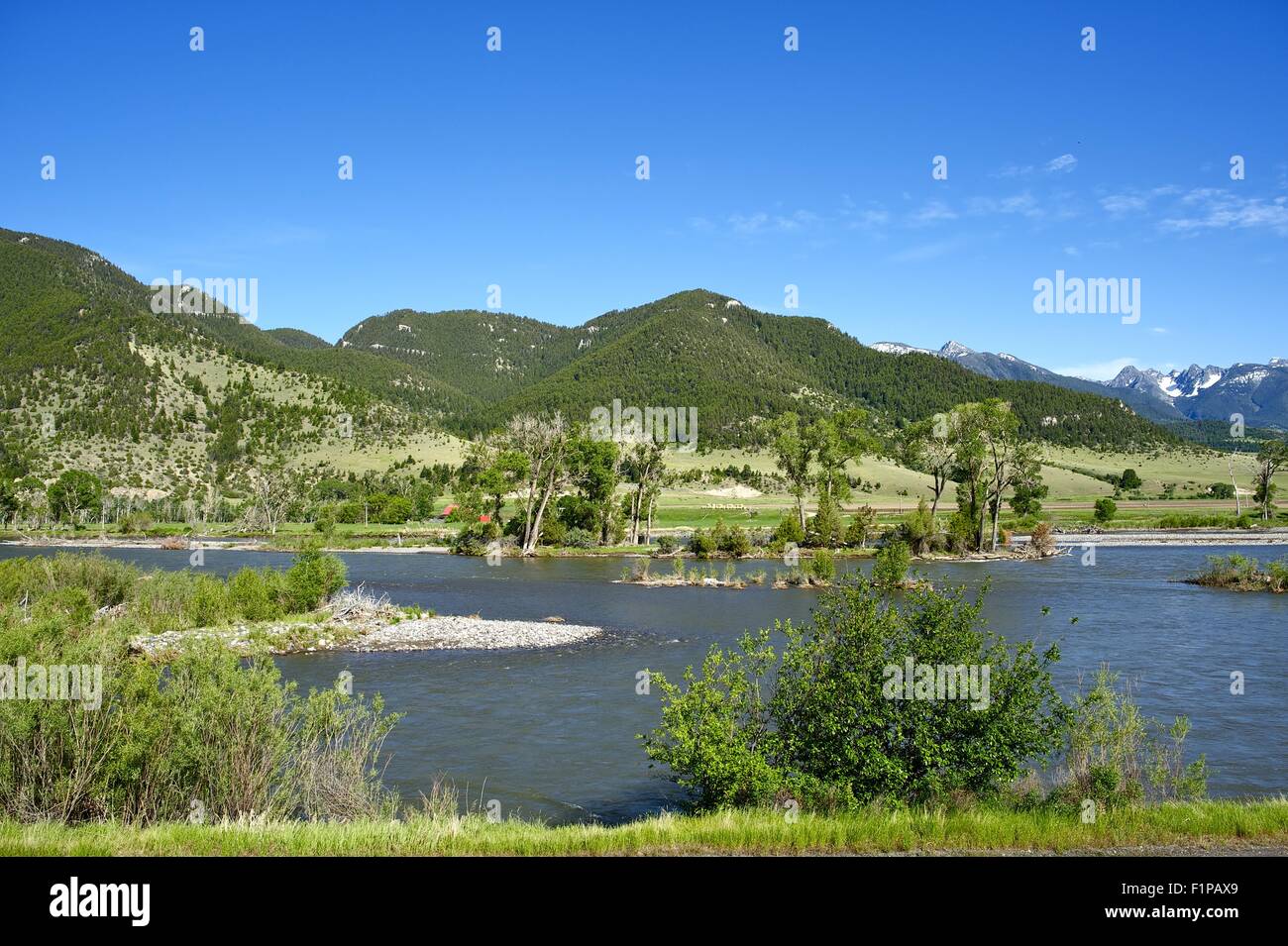 Yellowstone River Valley - Montana, USA. Pray, MT, U.S.A Stock Photo ...
