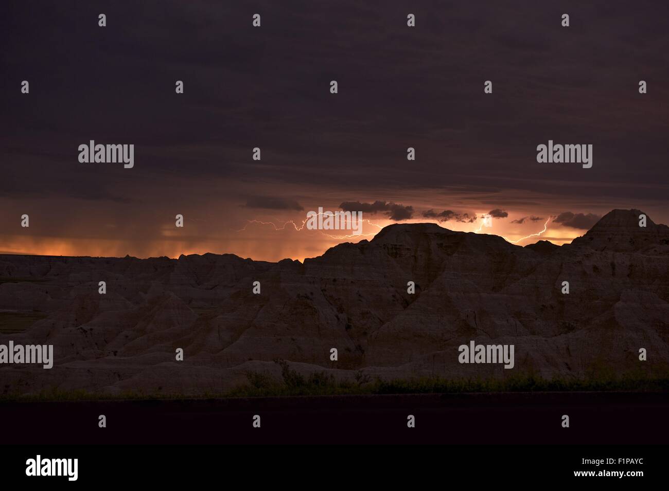 Storm on the Horizon - Badlands and Summer Storm During Sunset ...