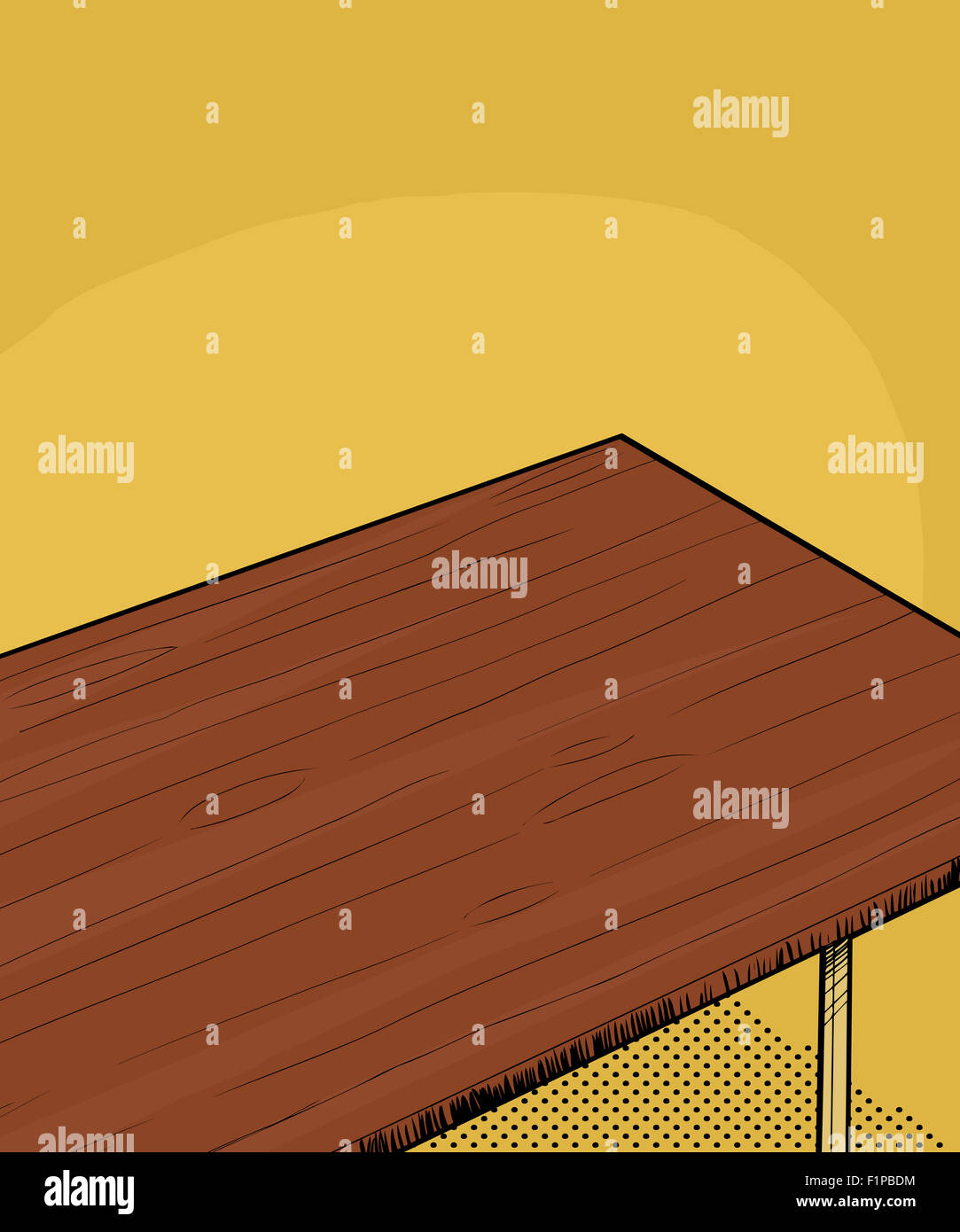 Background illustration of a wooden table cartoon Stock Photo - Alamy