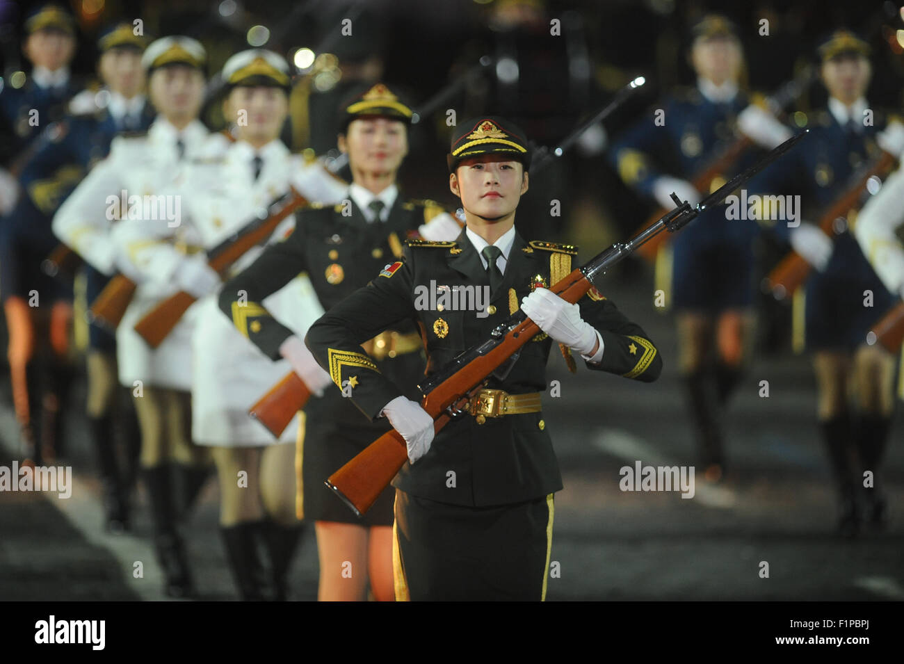 Moscow, Russia. 5th Sep, 2015. Women guards of honor of People's ...