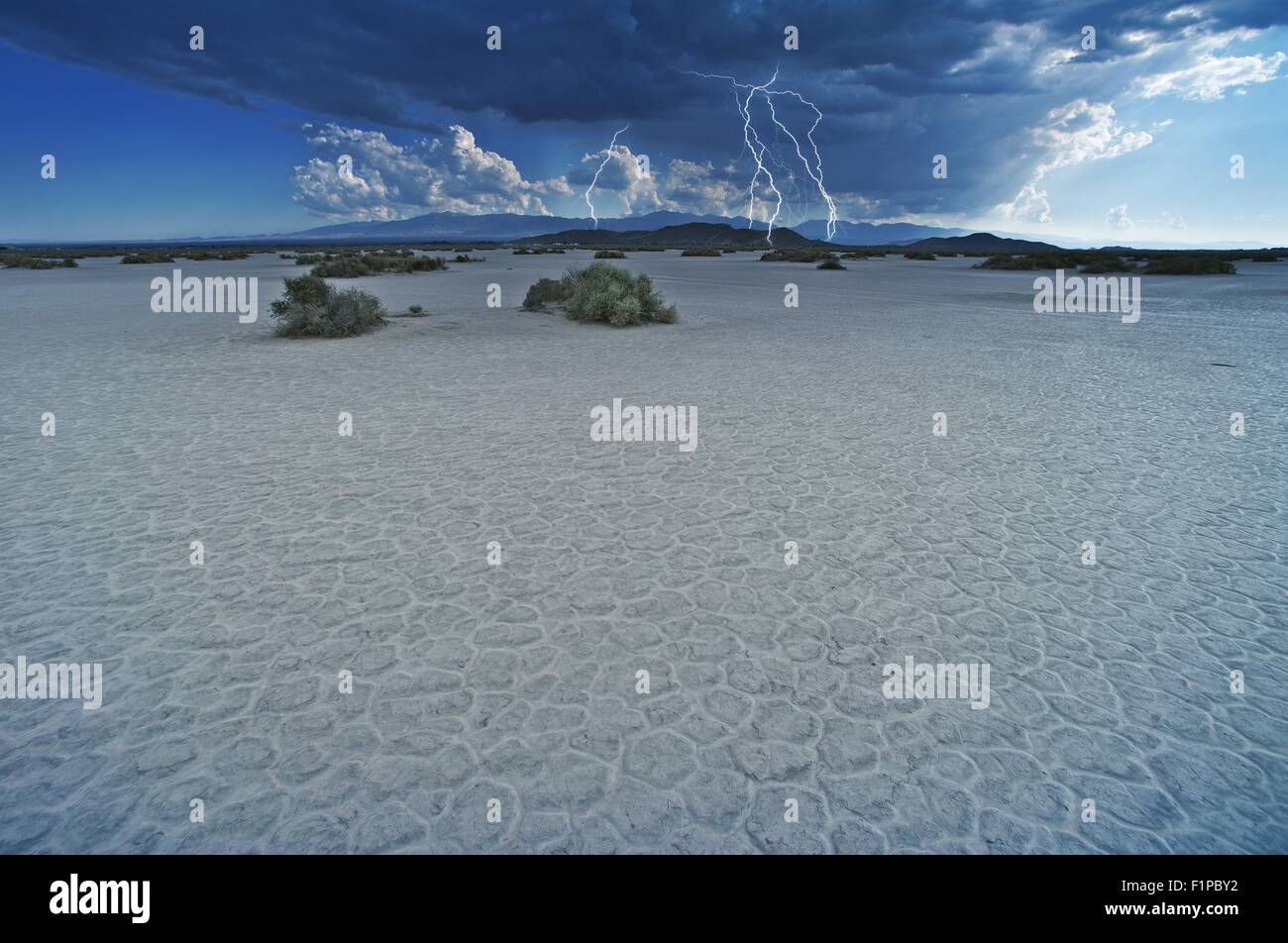 Desert Lightning Storm - Desert Thunderstorm. Mojave Desert, California ...