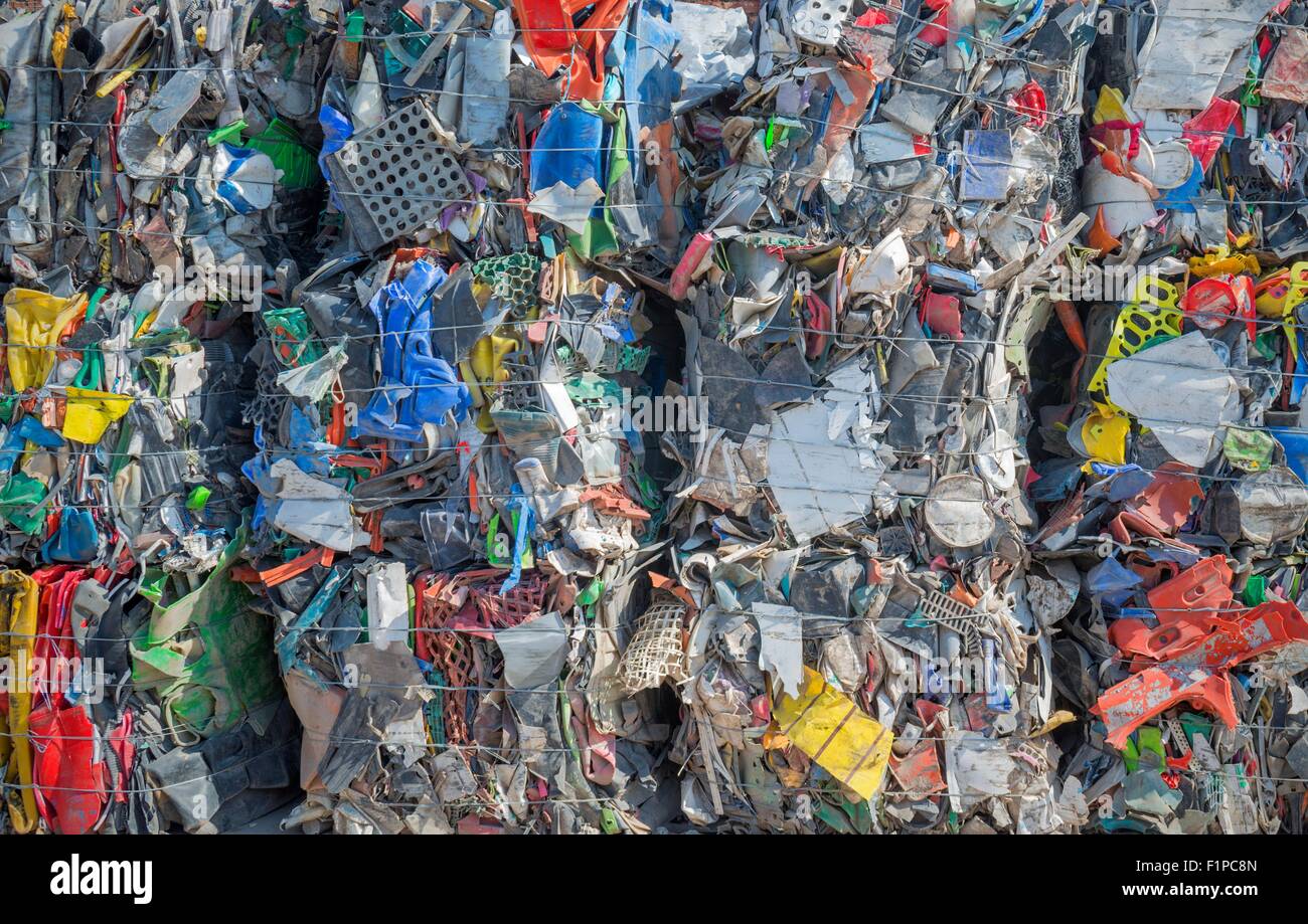 Bundles of plastic material for recycling Stock Photo - Alamy