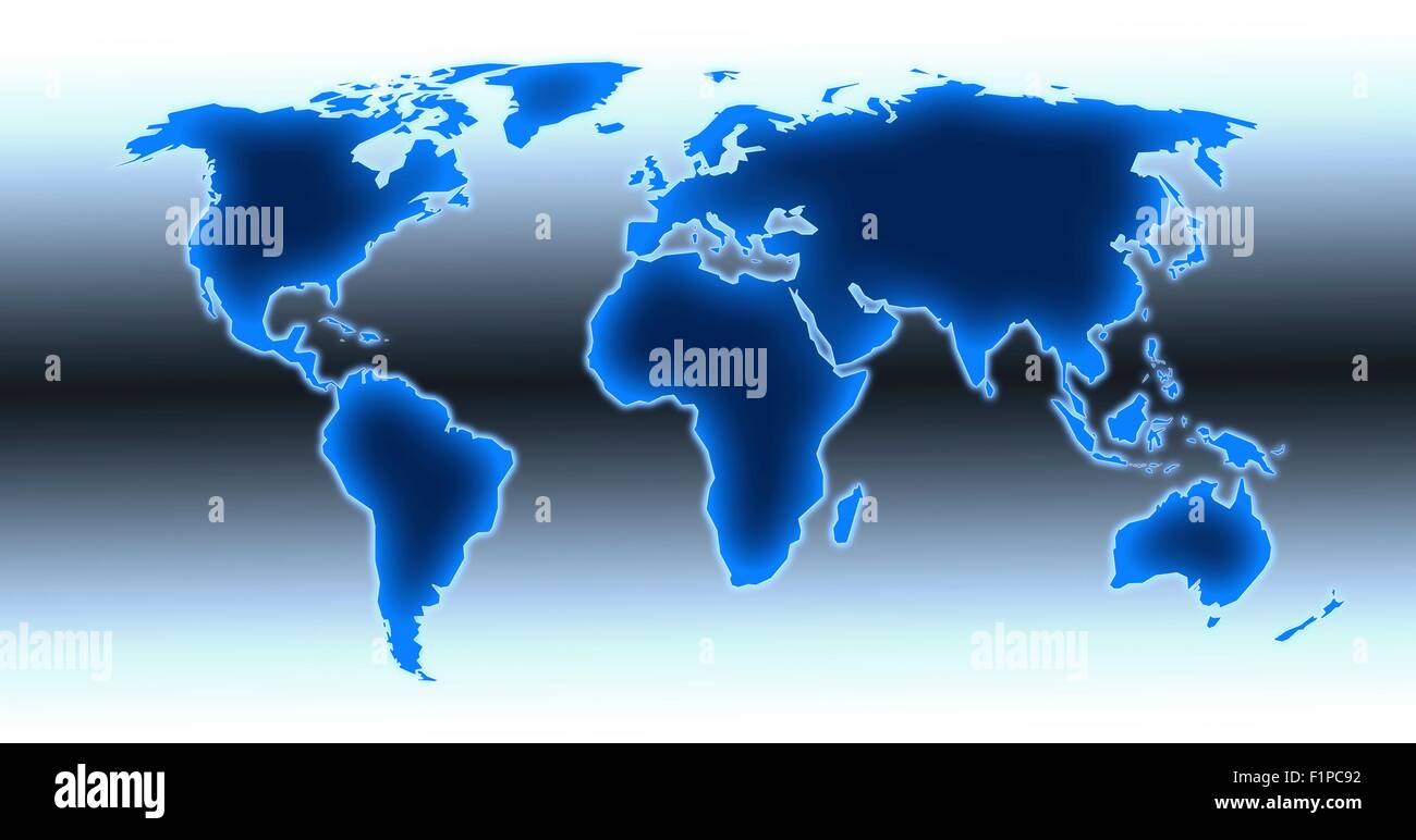 Computer artwork of a world map illustration Stock Photo - Alamy