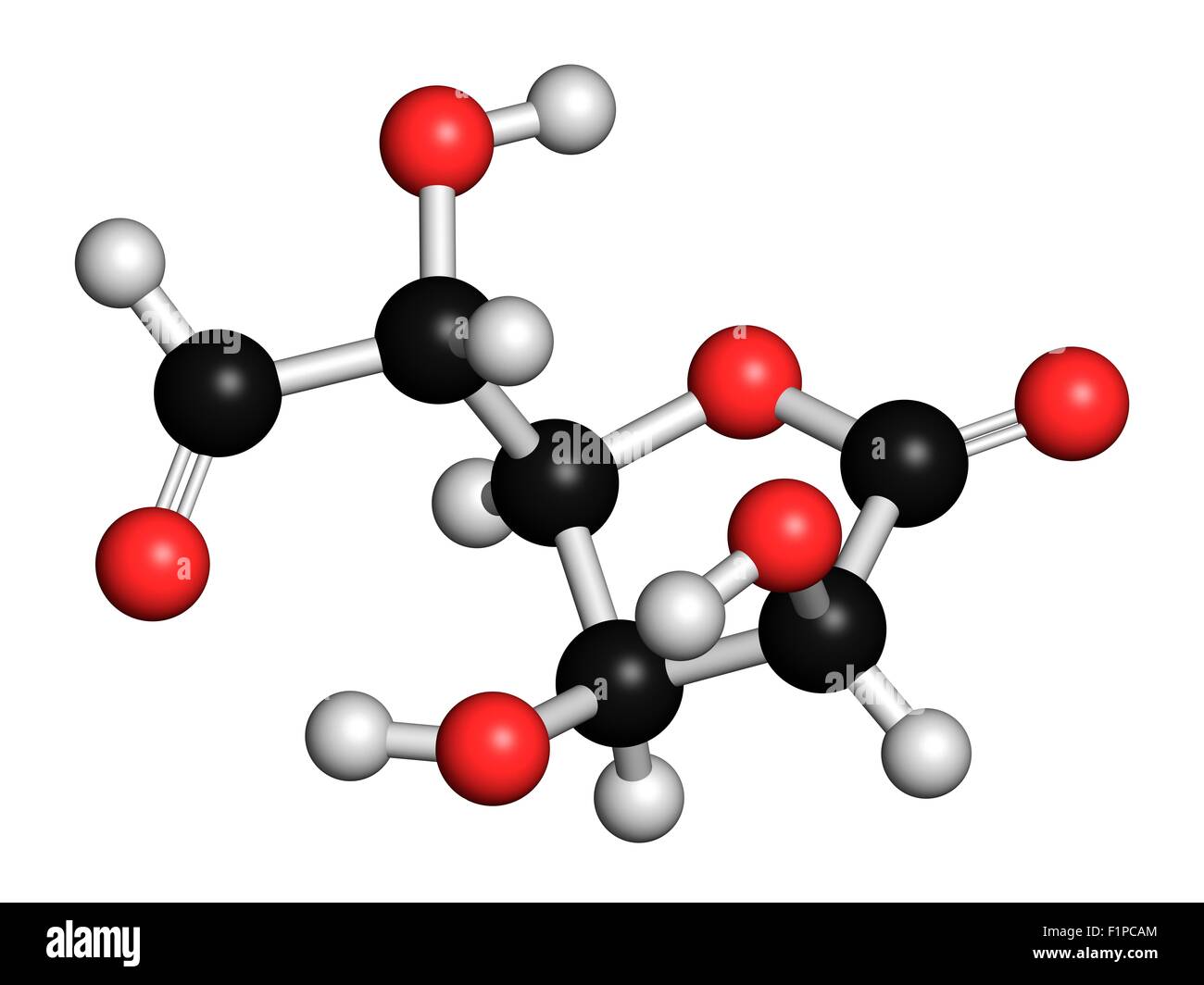 Glucuronolactone molecule Used in food supplements and energy drinks ...