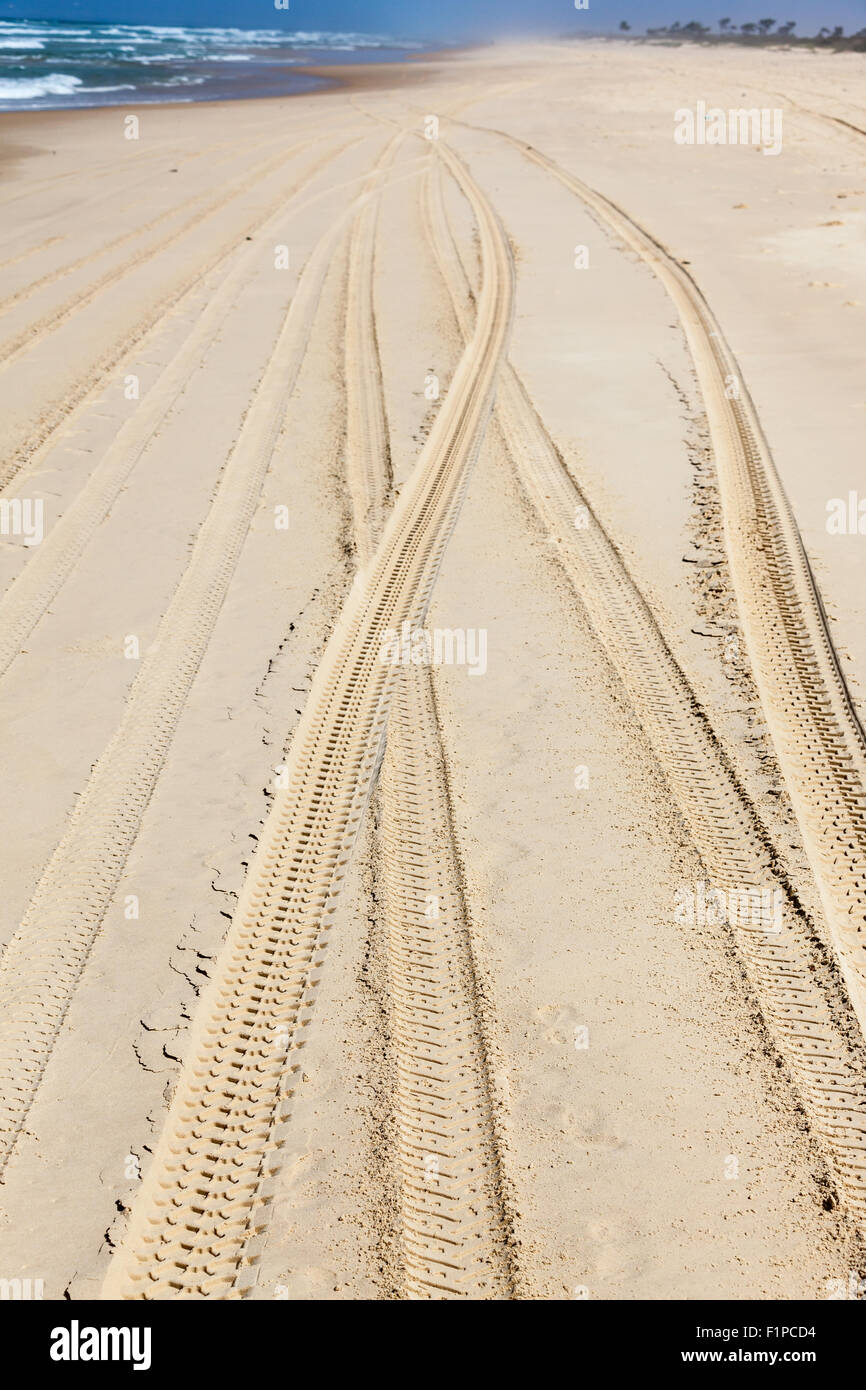 Traces of wheels in the sand, Senegal Stock Photo - Alamy