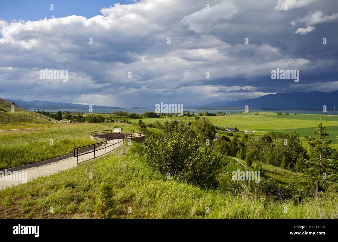 Flathead Lake and Polson, Montana, USA. Flathead Lake Viewpoint (South ...