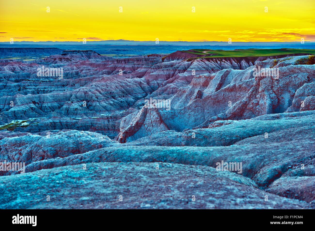 HDR Badlands Sunset Photo. Panoramic Badlands High Dynamic Range ...