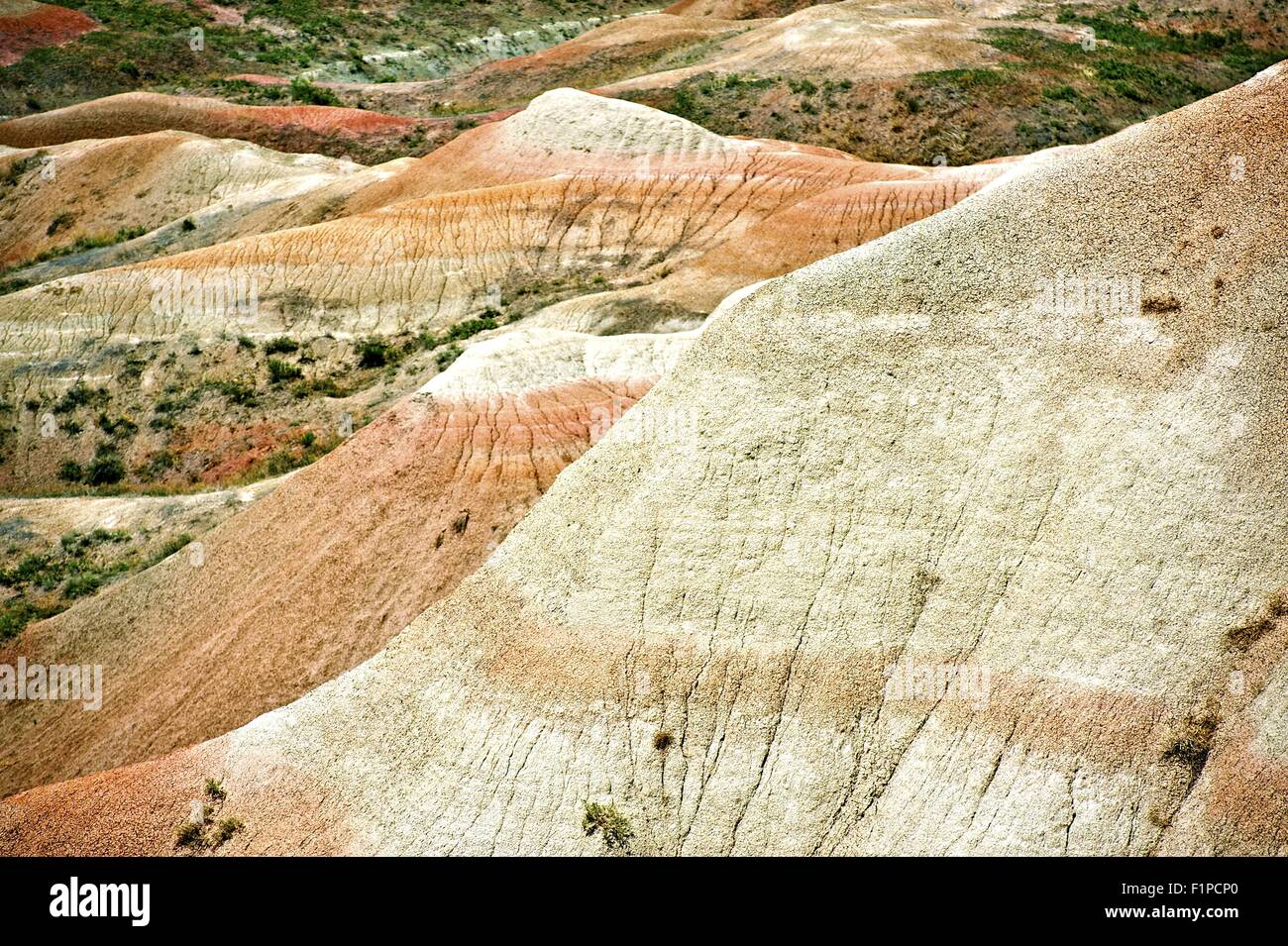 Buttes Formations in the Badlands National Park, South Dakota. Buttes ...