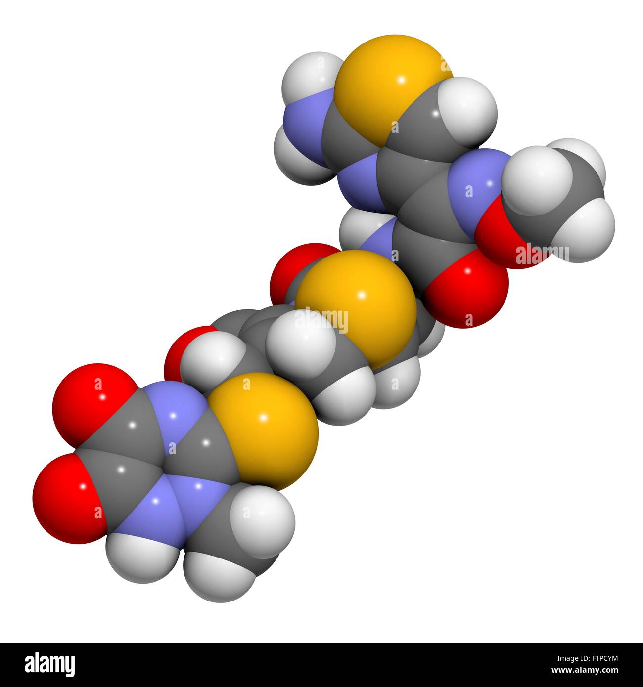 Ceftriaxone antibiotic drug molecule (cephalosporin third generation ...