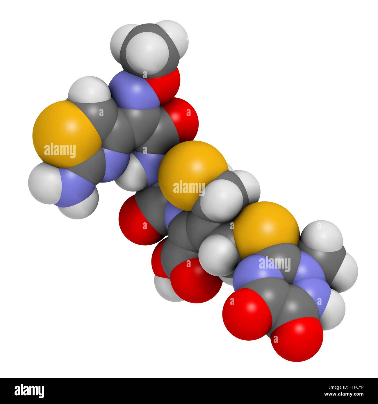 Ceftriaxone antibiotic drug molecule (cephalosporin third generation ...