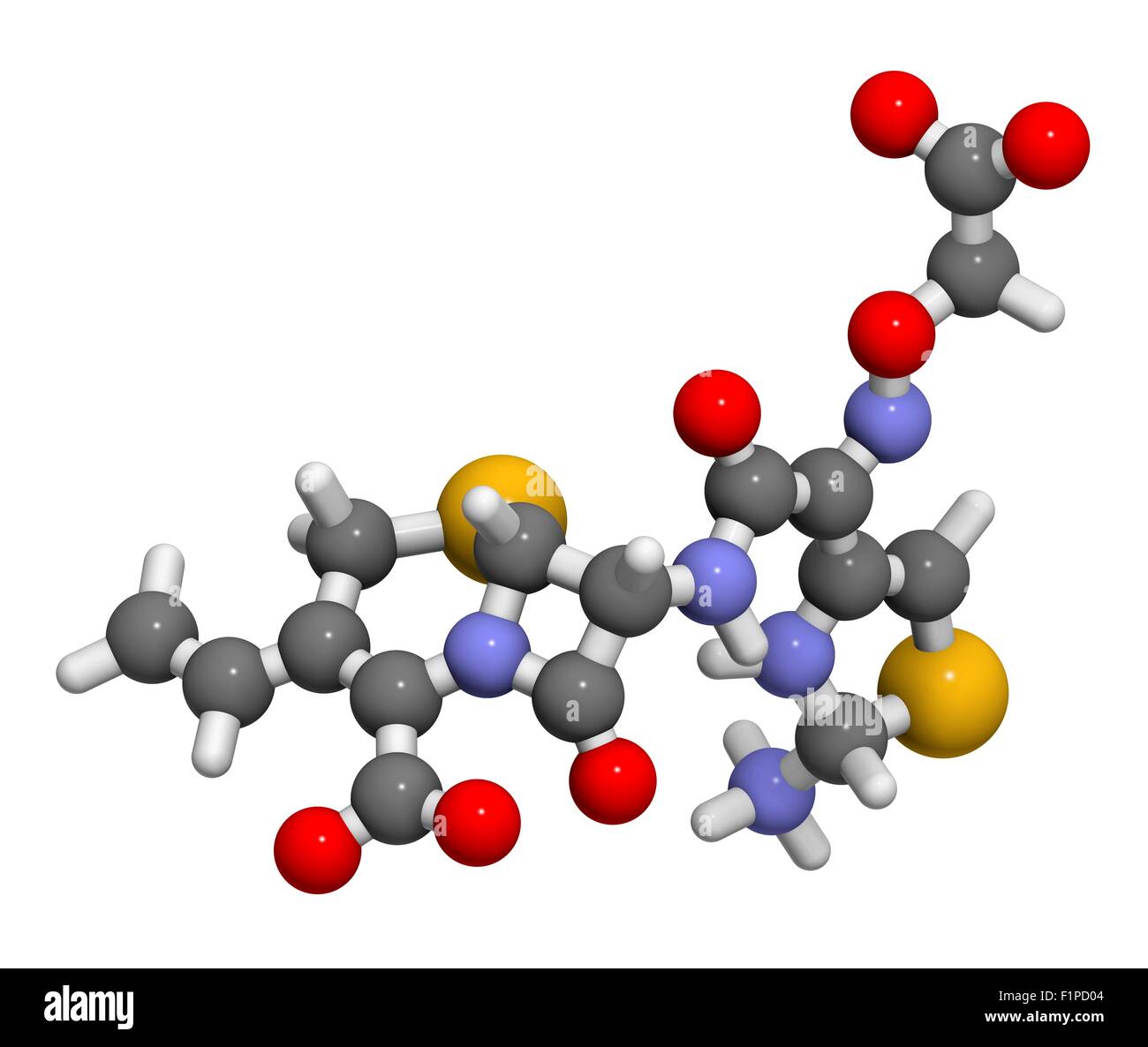 Cefixime antibiotic drug molecule (cephalosporin third generation ...