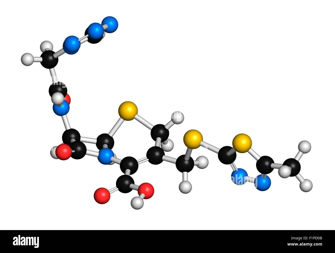 Cefazolin antibiotic drug molecule (cephalosporin first generation ...