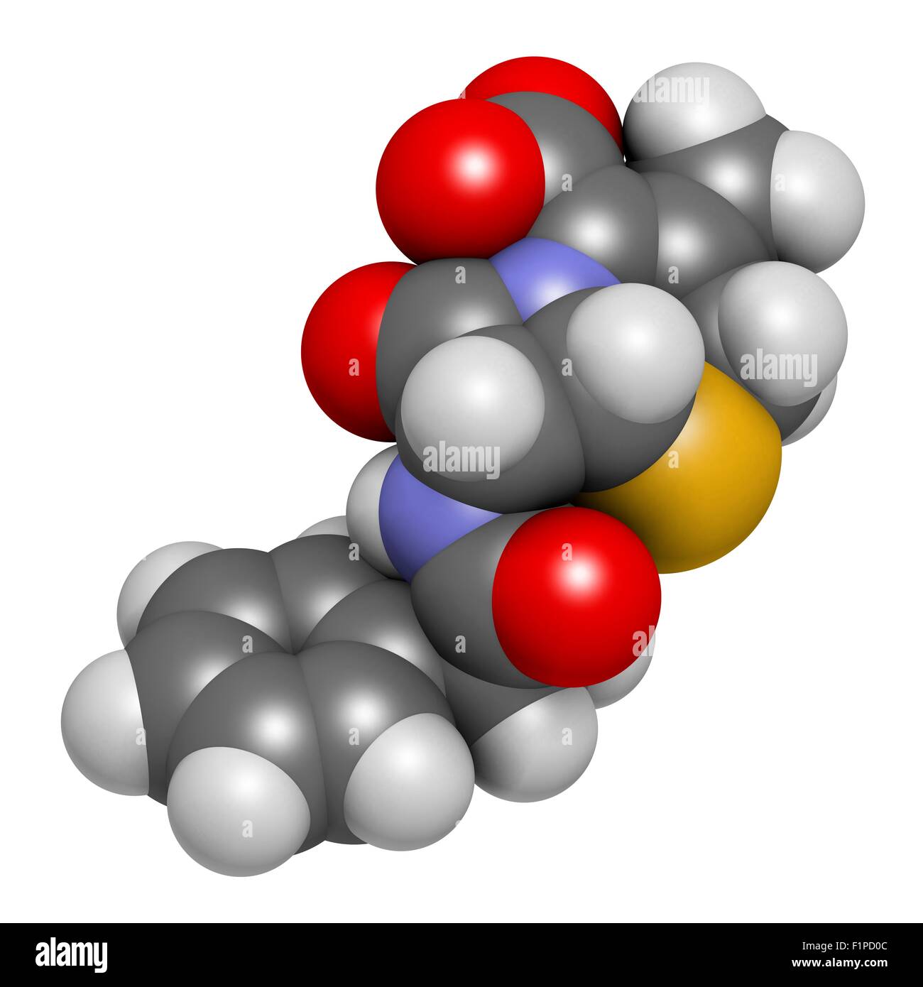 Cefalexin antibiotic drug molecule (cephalosporin first generation ...