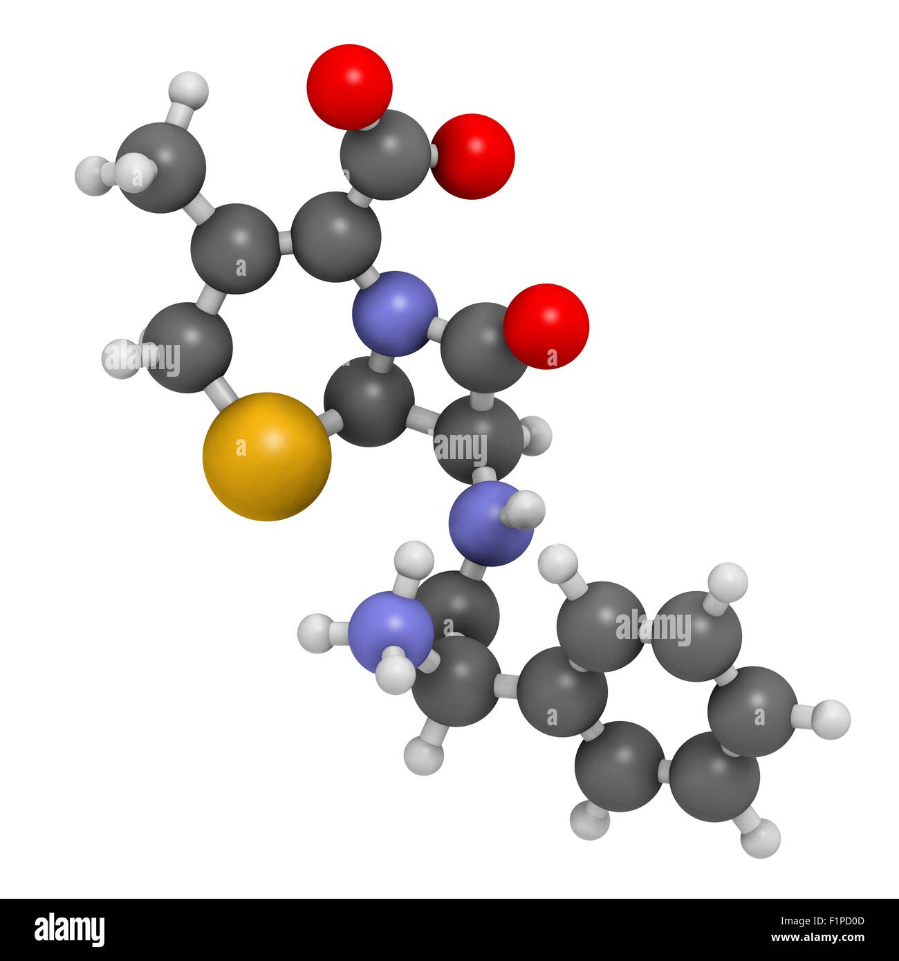 Cefalexin antibiotic drug molecule (cephalosporin first generation ...