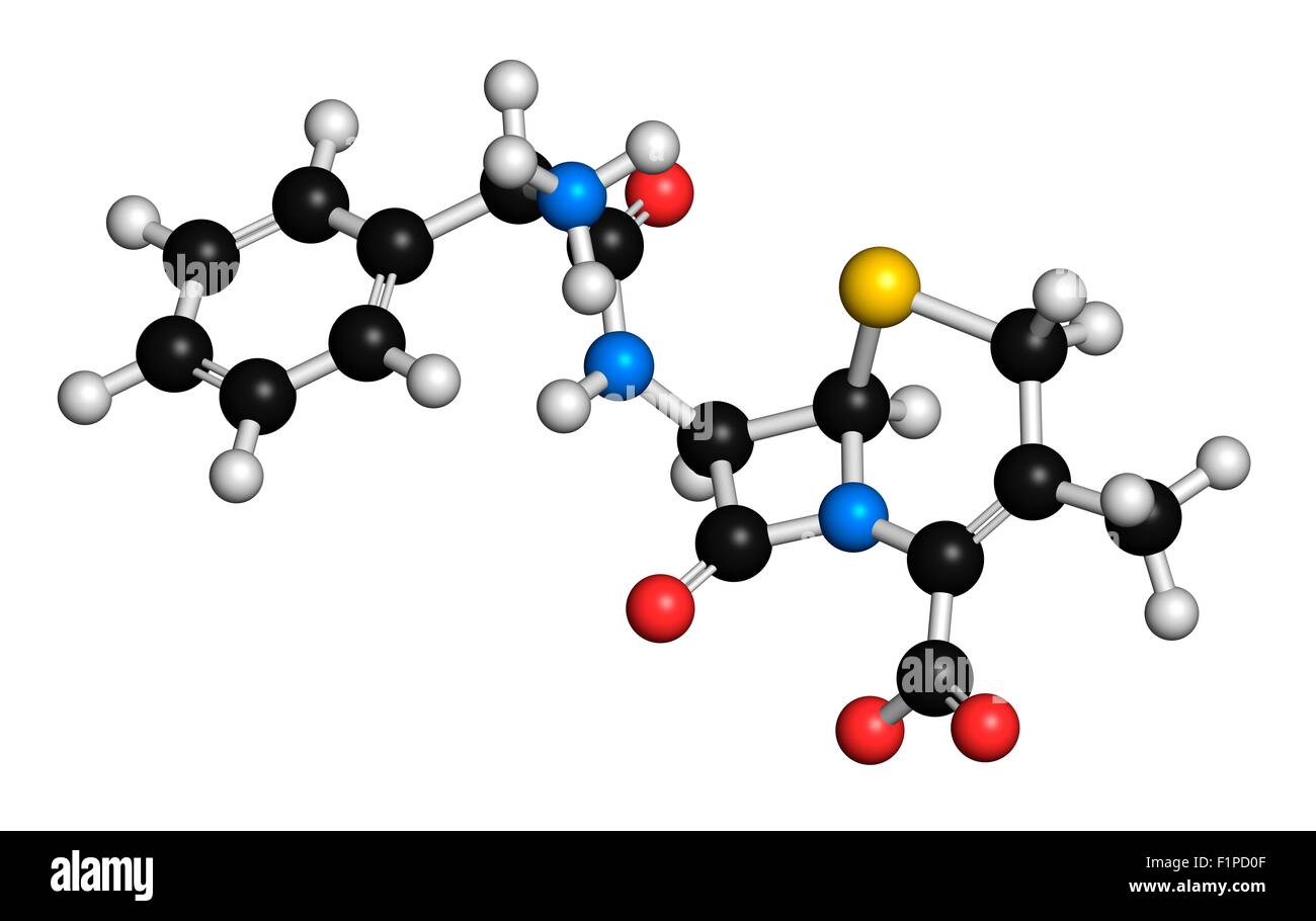 Cefalexin antibiotic drug molecule (cephalosporin first generation ...